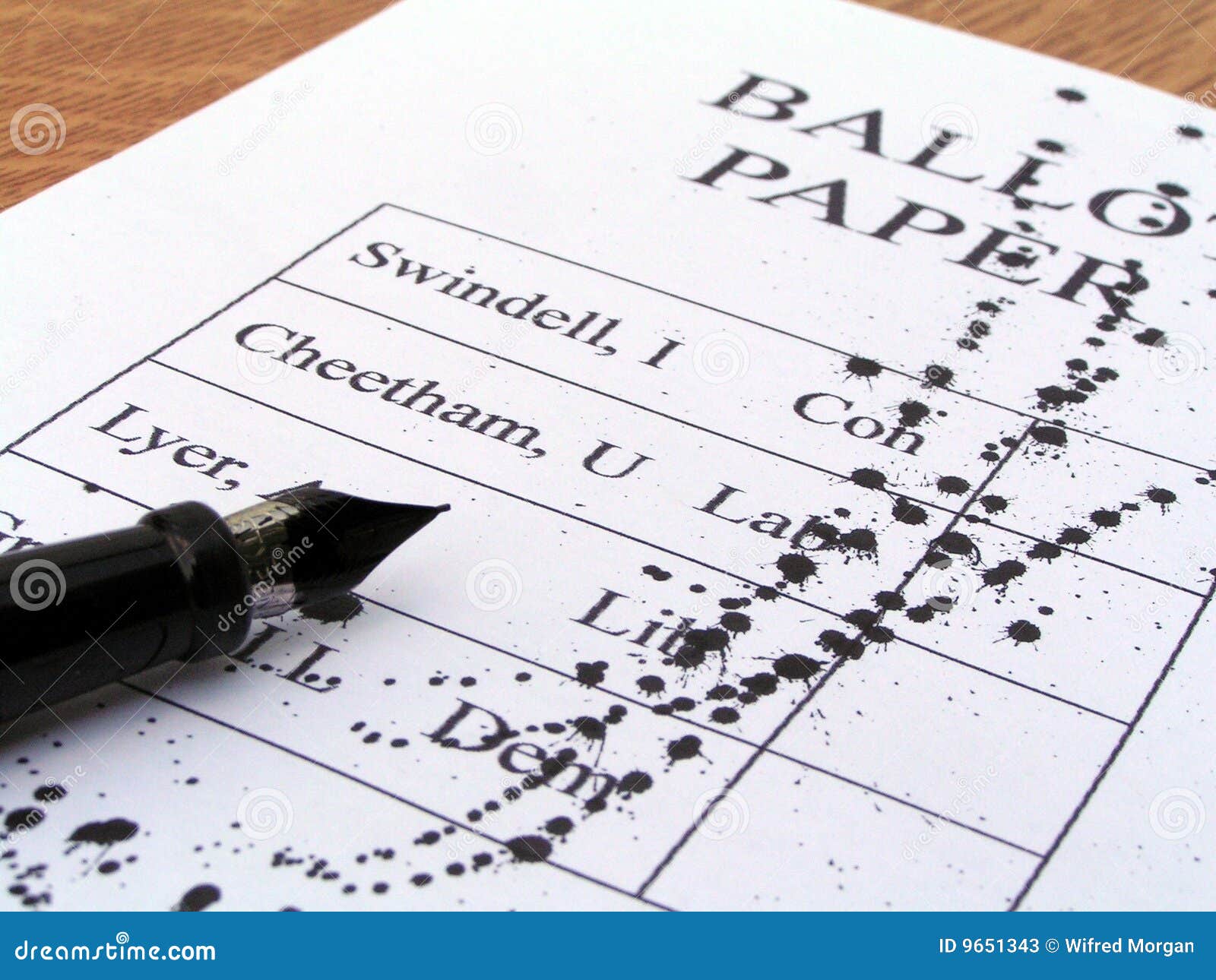 Spoiled ballot paper stock image. Image of cross, democrats - 9651343