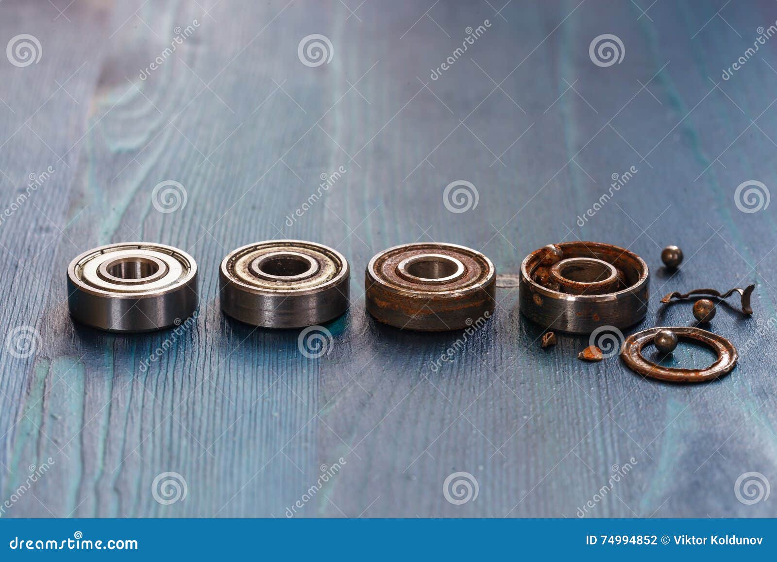 Spoiled Collapsed and a New Bearing for Rollers and Scooters Stock ...