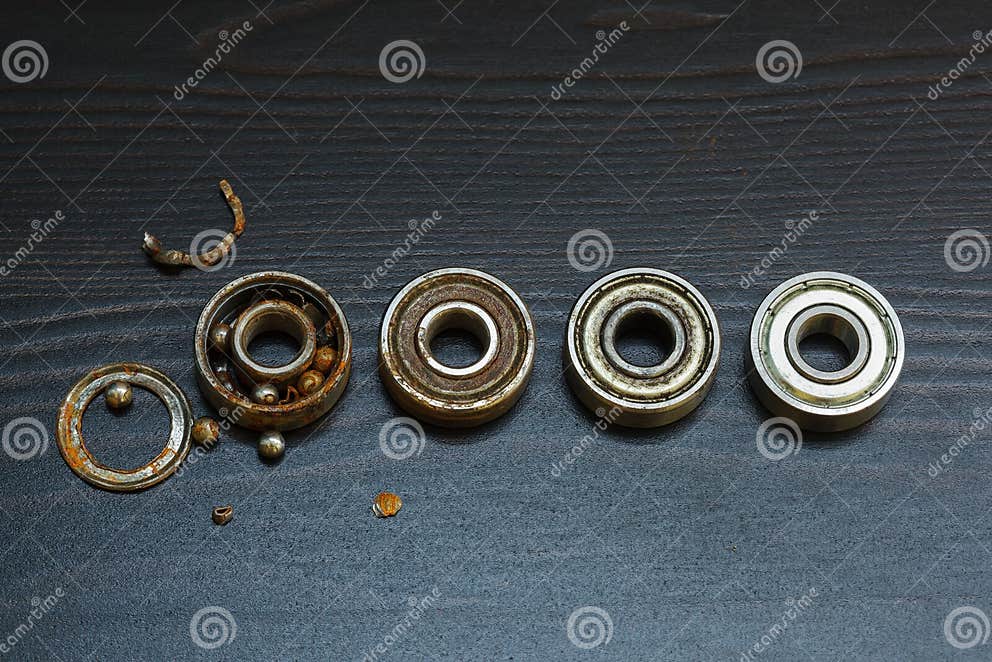 Spoiled Collapsed and a New Bearing for Rollers and Scooters Stock ...