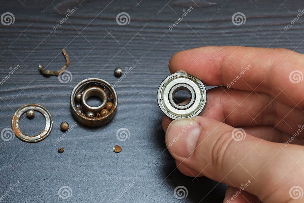 Spoiled Collapsed and a New Bearing for Rollers and Scooters Stock ...