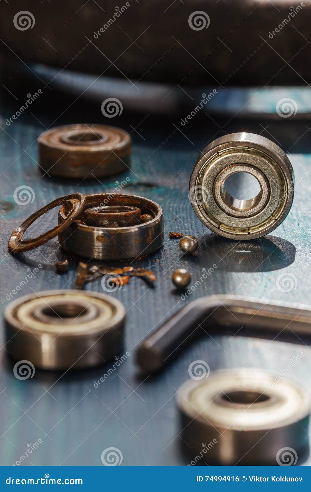 Spoiled Collapsed and a New Bearing for Rollers and Scooters Stock ...