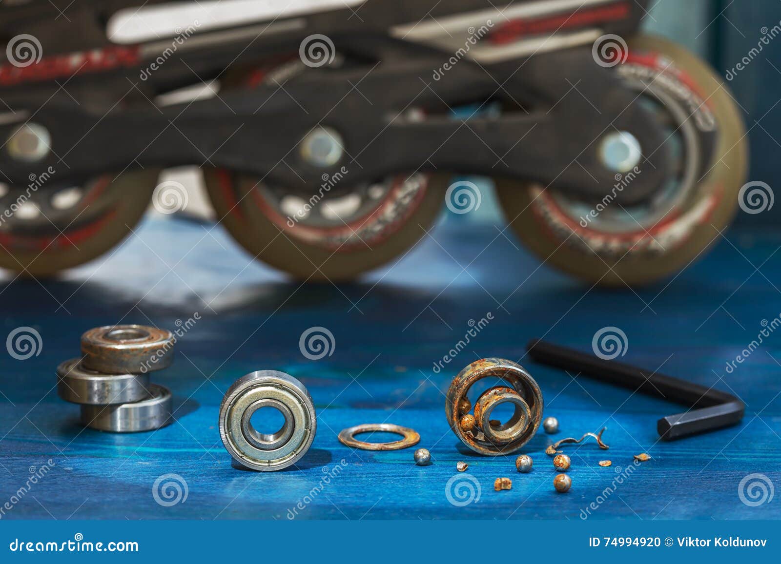 Spoiled Collapsed and a New Bearing for Rollers and Scooters Stock ...