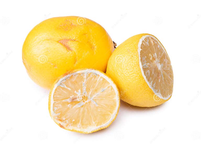 Spoiled lemon isolated stock photo. Image of lemon, organic - 193149984