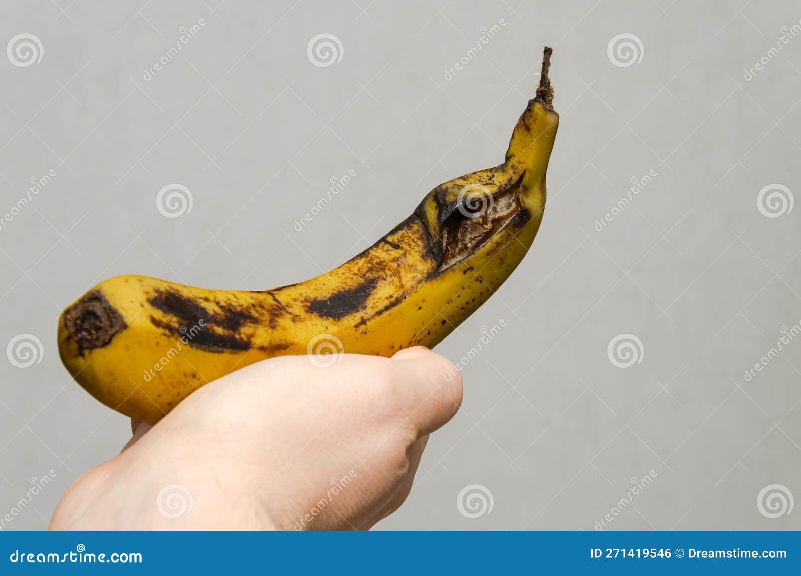 Spoiled Rotten Banana with Black Spots Stock Photo - Image of natural ...