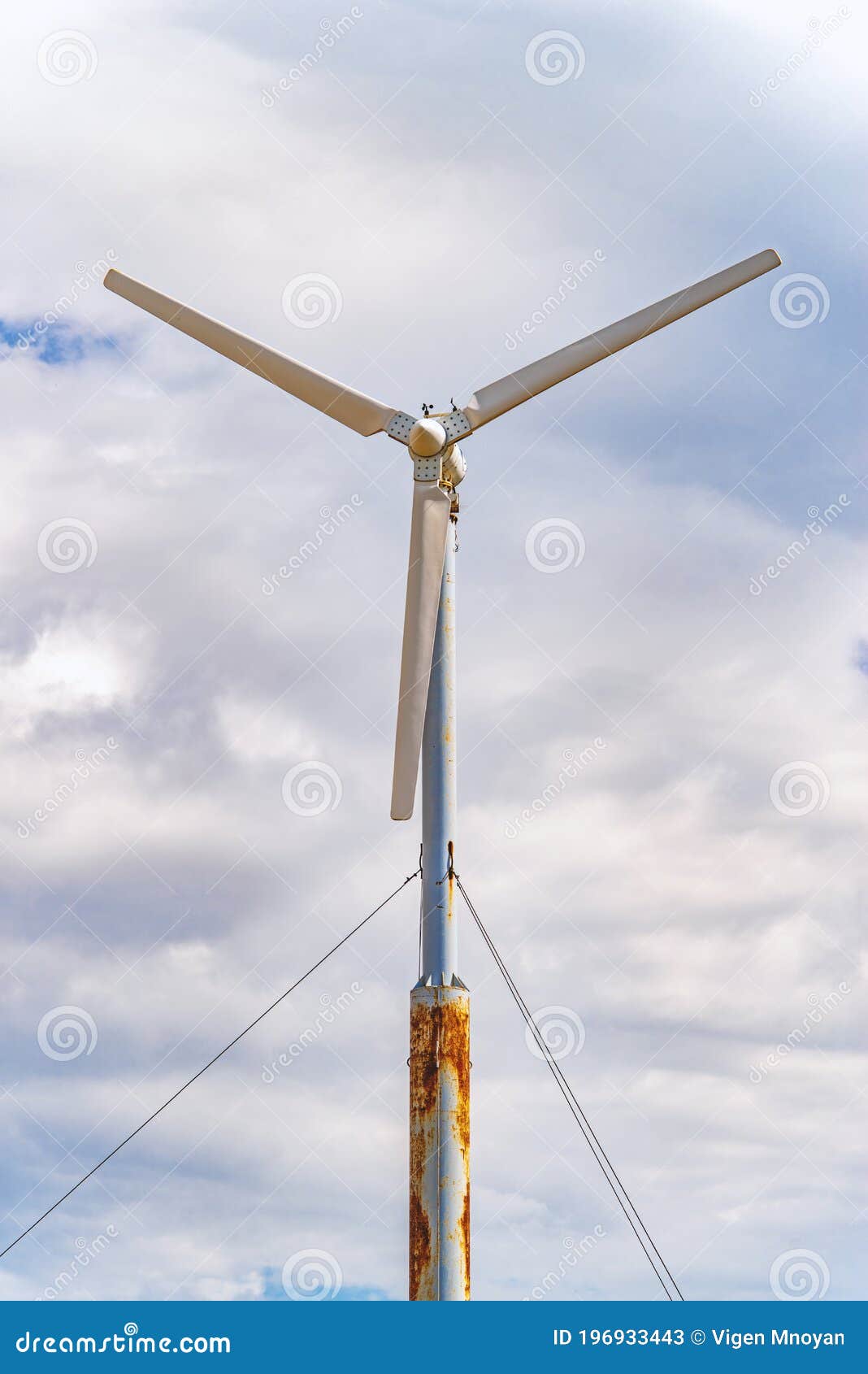 Spoiled Rusty White Windmill Stock Image - Image of generated, rusty ...