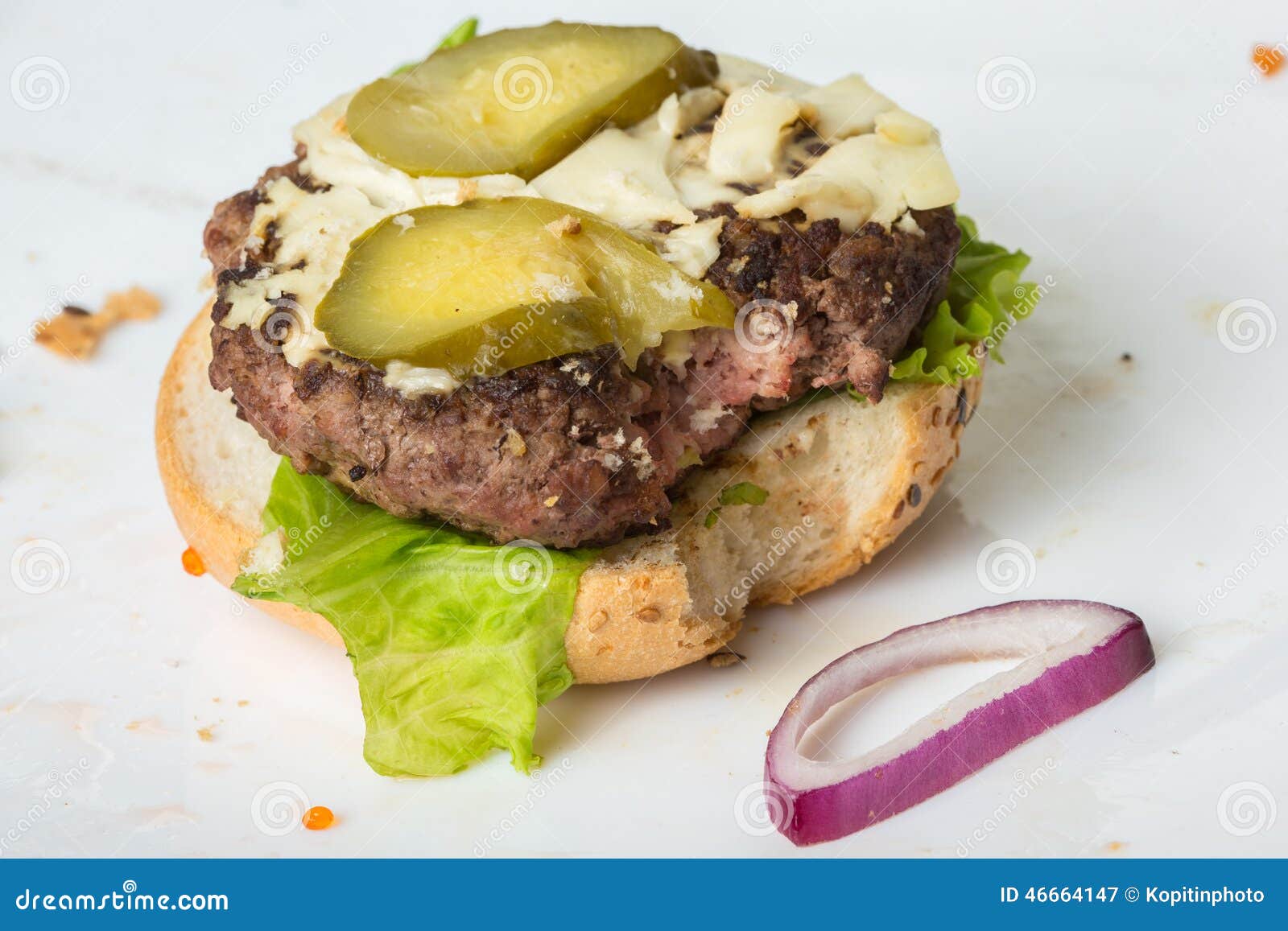 Spoiled Tasteless Burger with Roasted Not Cutlets, Stock Image - Image ...