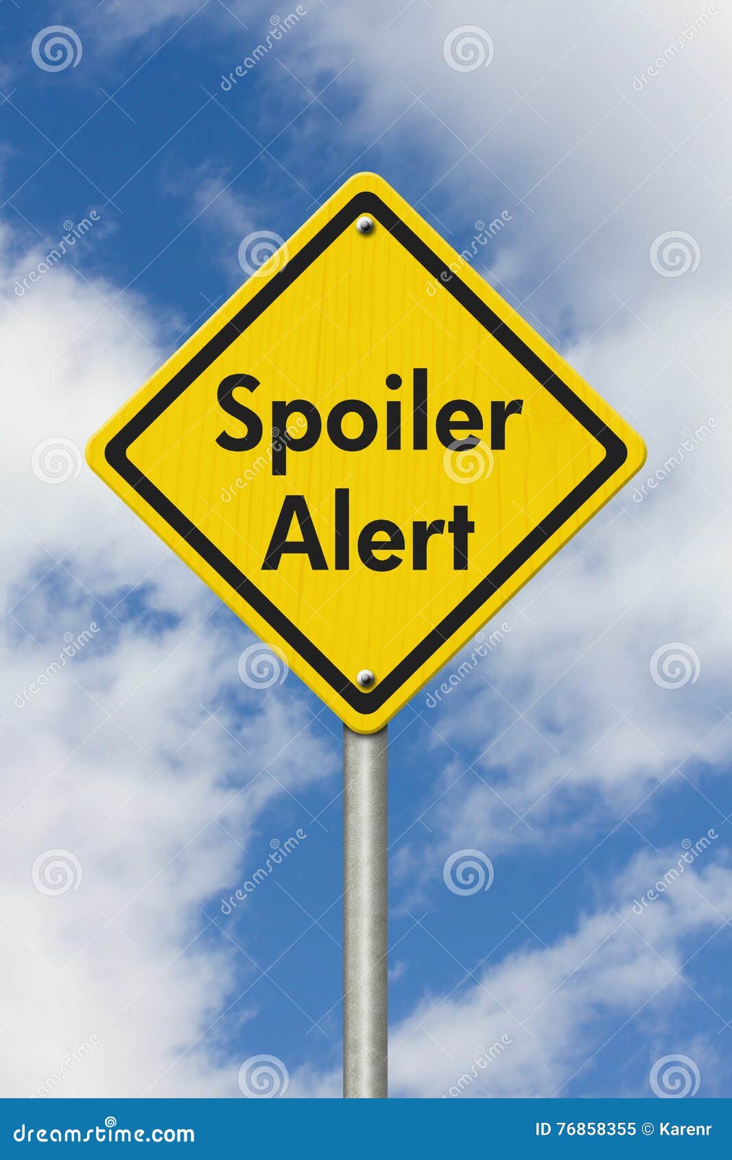 Spoiler Alert Yellow Warning Highway Road Sign Stock Photo ... Spoiler Alert Yellow Warning Highway Road Sign Stock Photo ...