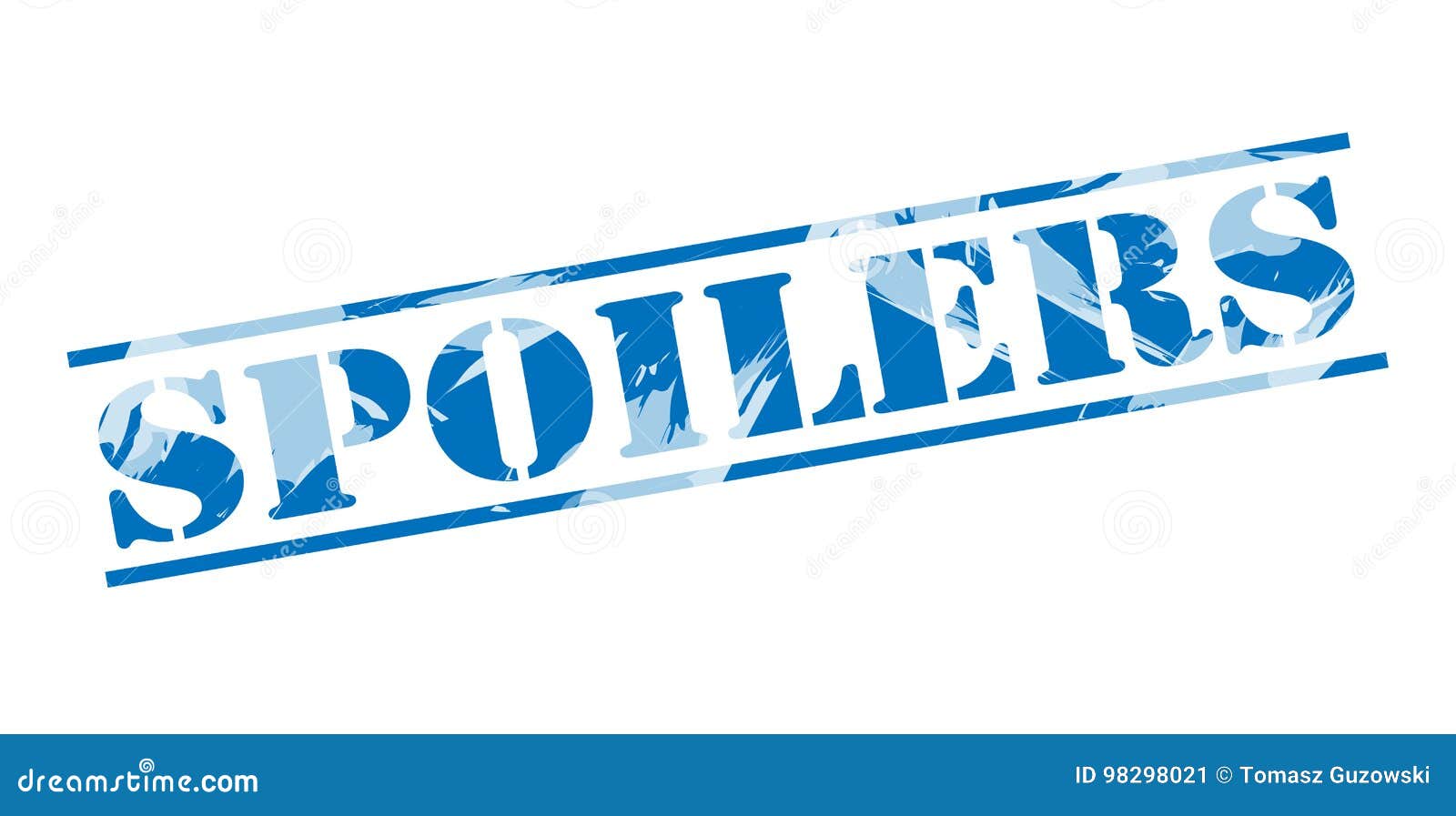 Spoiler blue stamp stock illustration. Illustration of blue - 98298021