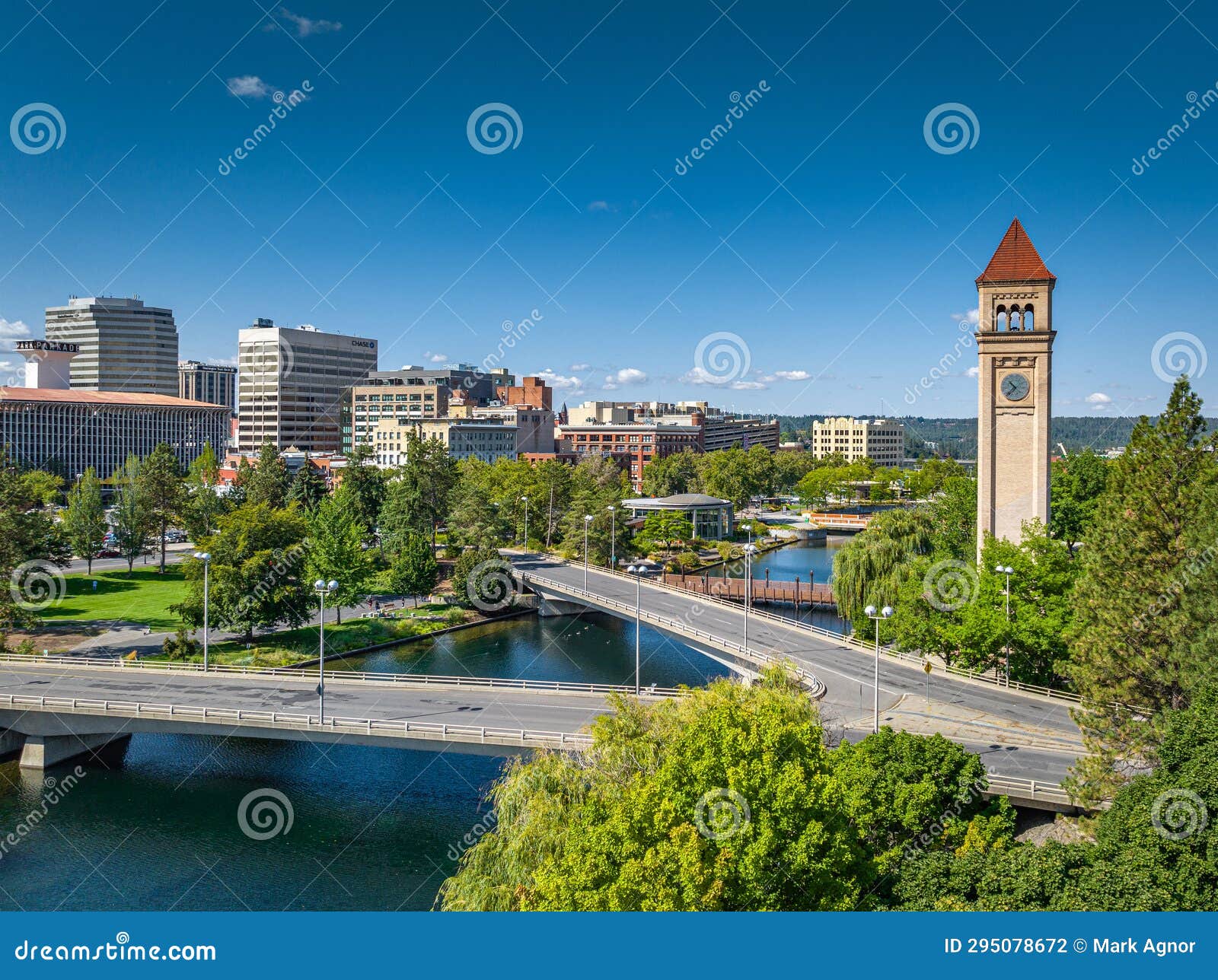 Spokane Landmark Washington Clocktower Downtown Stock Photo - Image of ...