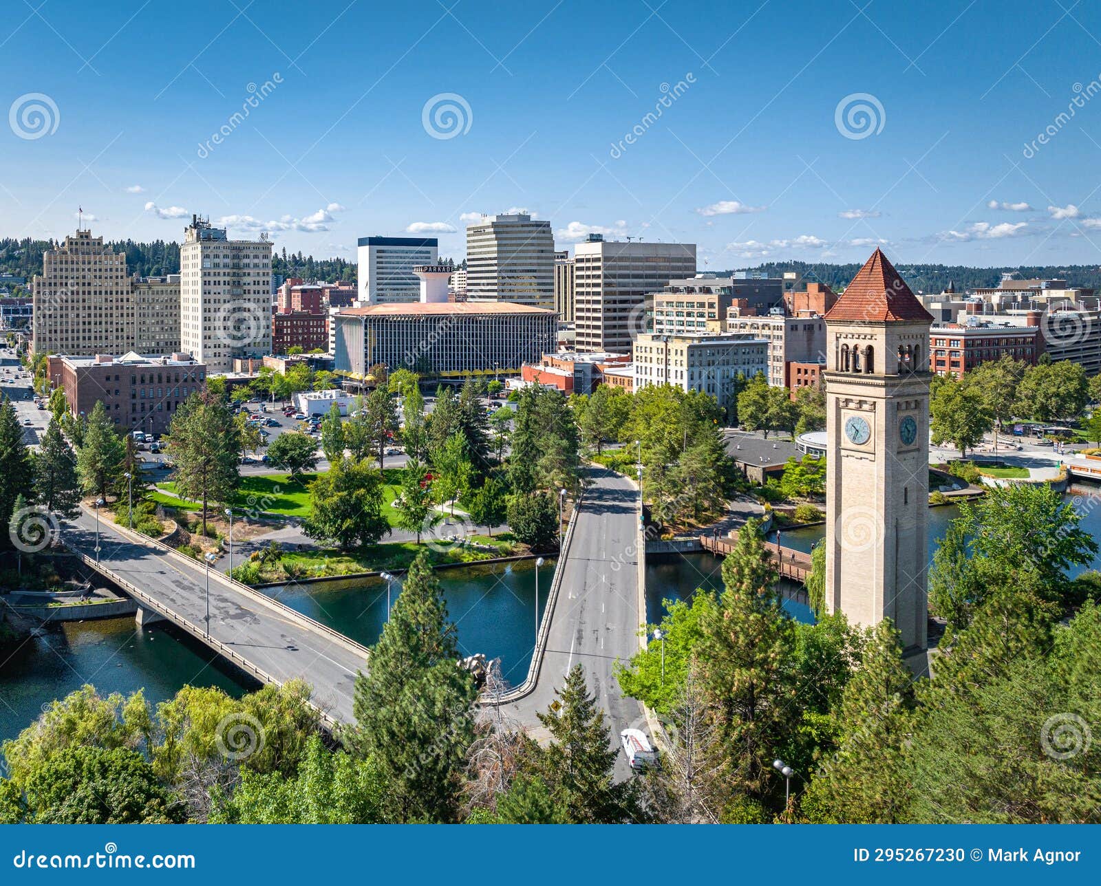 Spokane Landmark Washington Clocktower Downtown Stock Photo - Image of ...