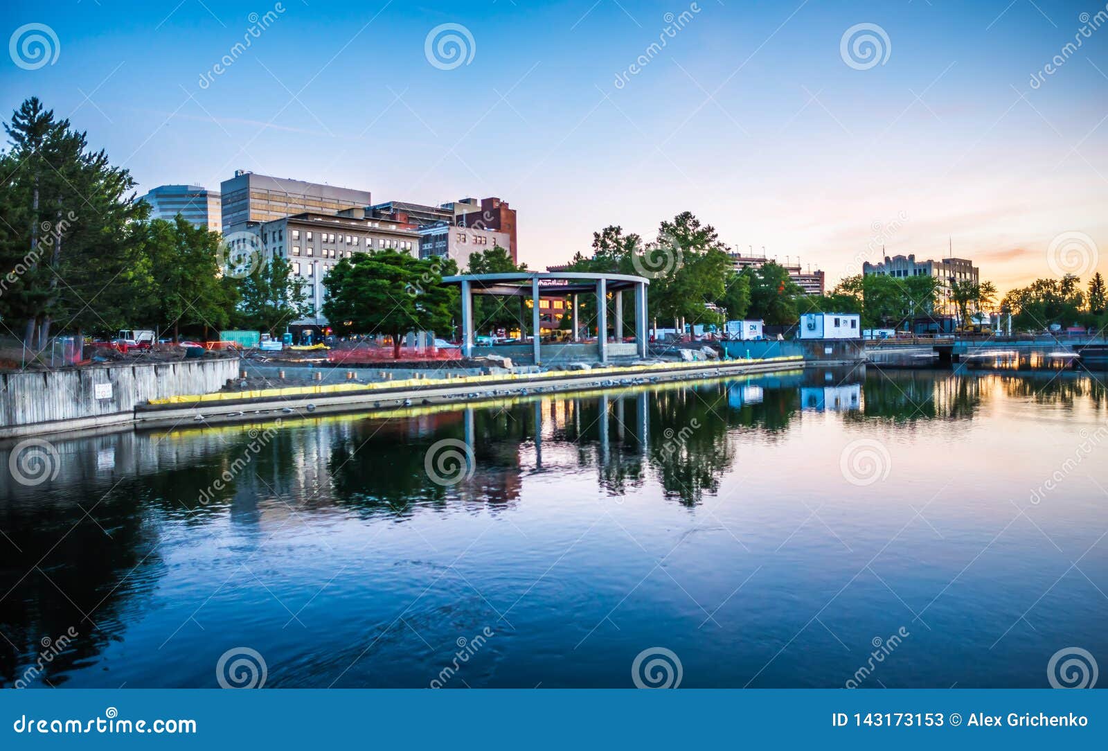 Spokane River in Riverfront Park with Clock Tower Editorial Stock Photo ...