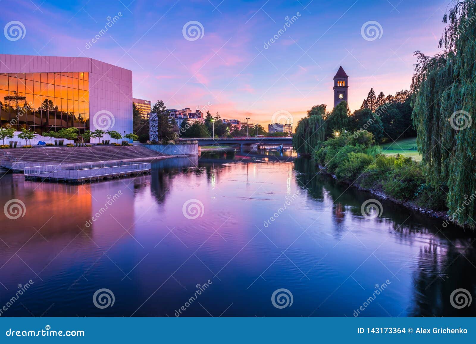 Spokane River in Riverfront Park with Clock Tower Editorial Stock Image ...