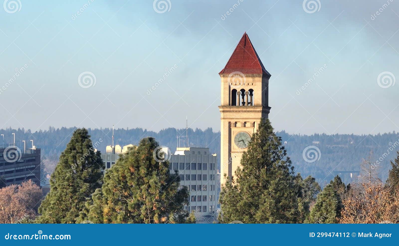 Spokane Tower Clock Downtown Washington Stock Footage - Video of ...