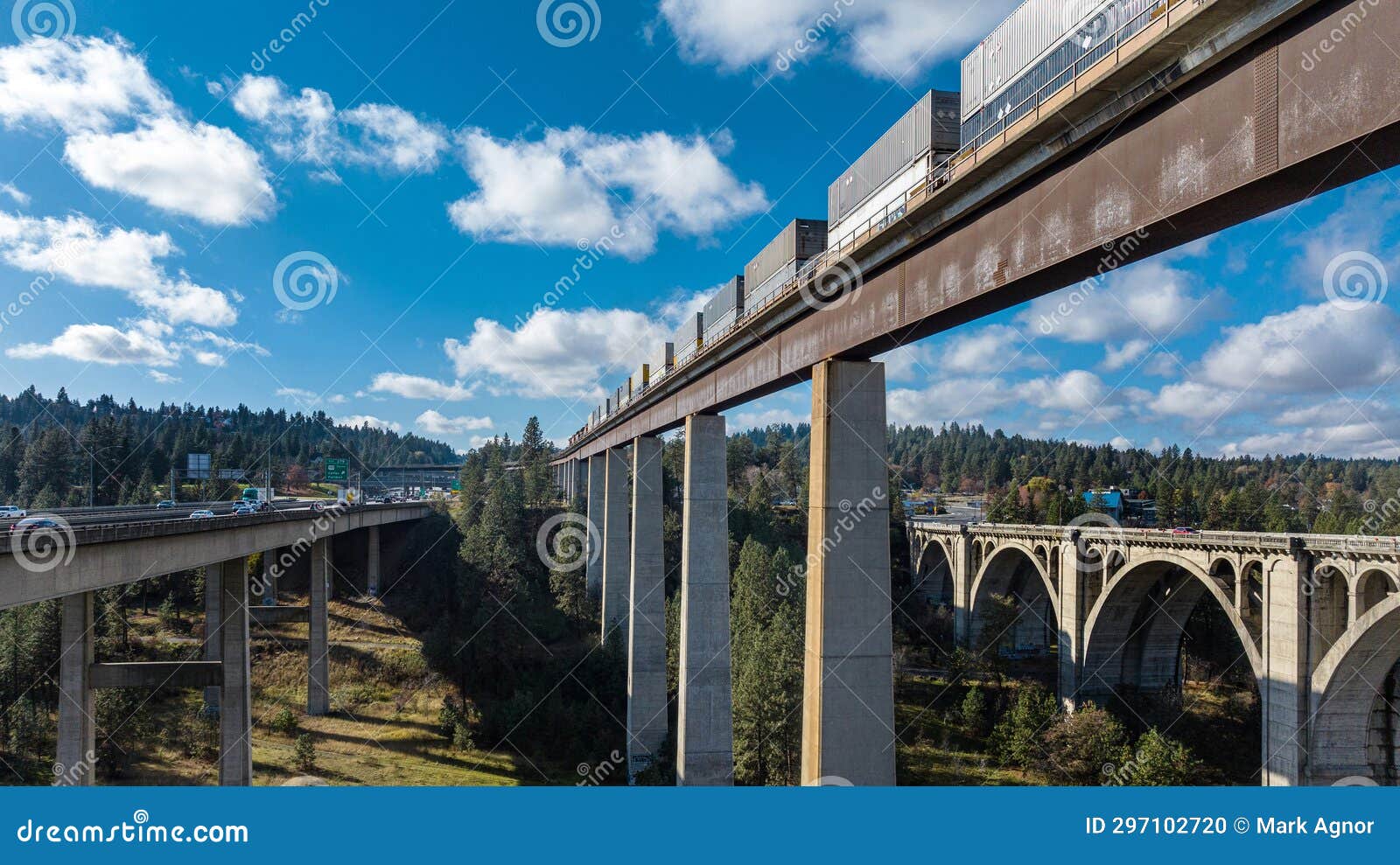 Spokane Train Railway Bridge Washington Transport Stock Photo - Image ...