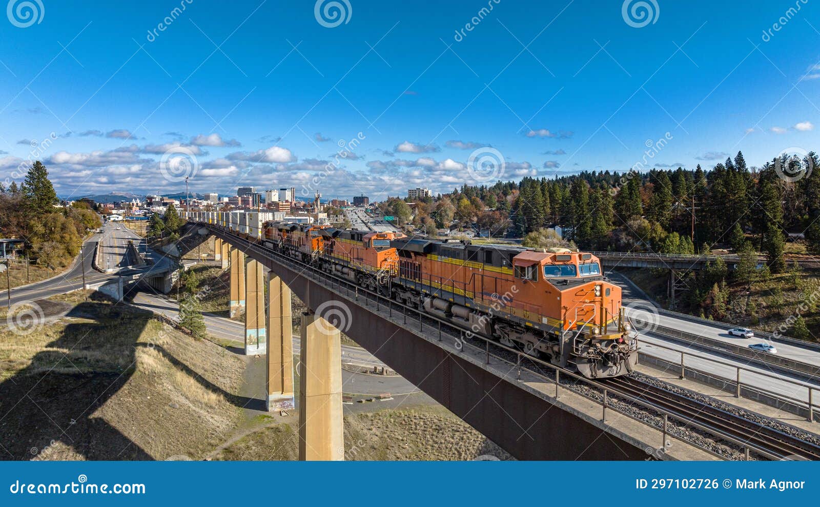 Spokane Train Railway Bridge Washington Transport Stock Photo - Image of route, washington ...