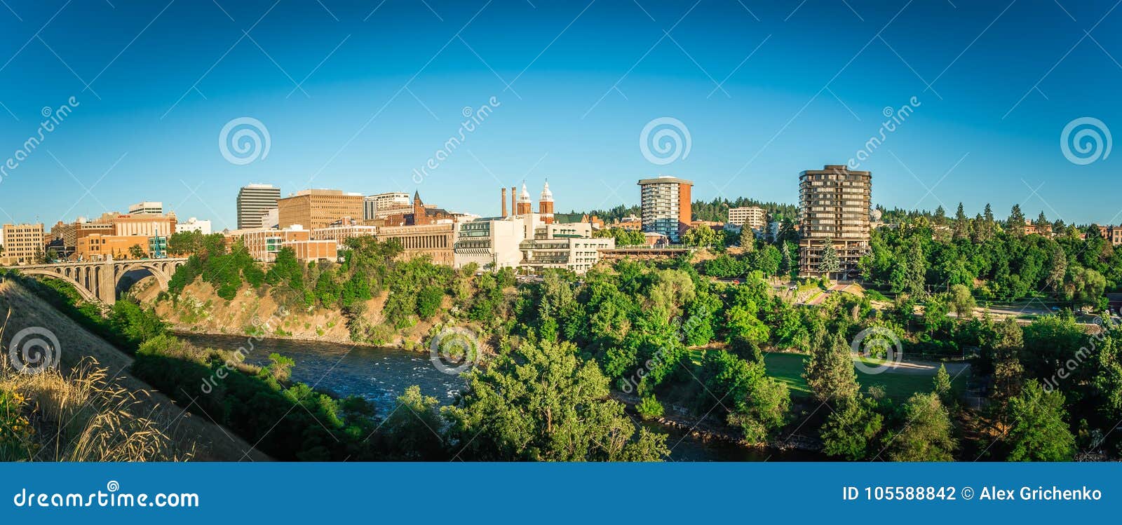 Spokane Washington City Skyline and Streets Editorial Photography ...