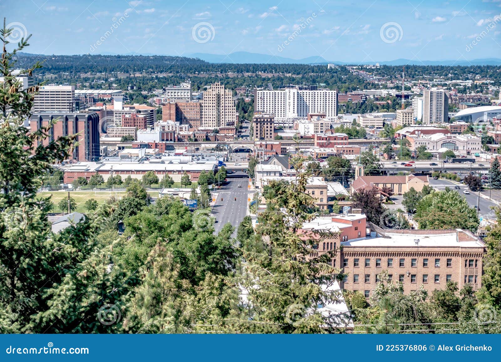 Spokane Washington City Skyline and Streets Editorial Photo - Image of ...
