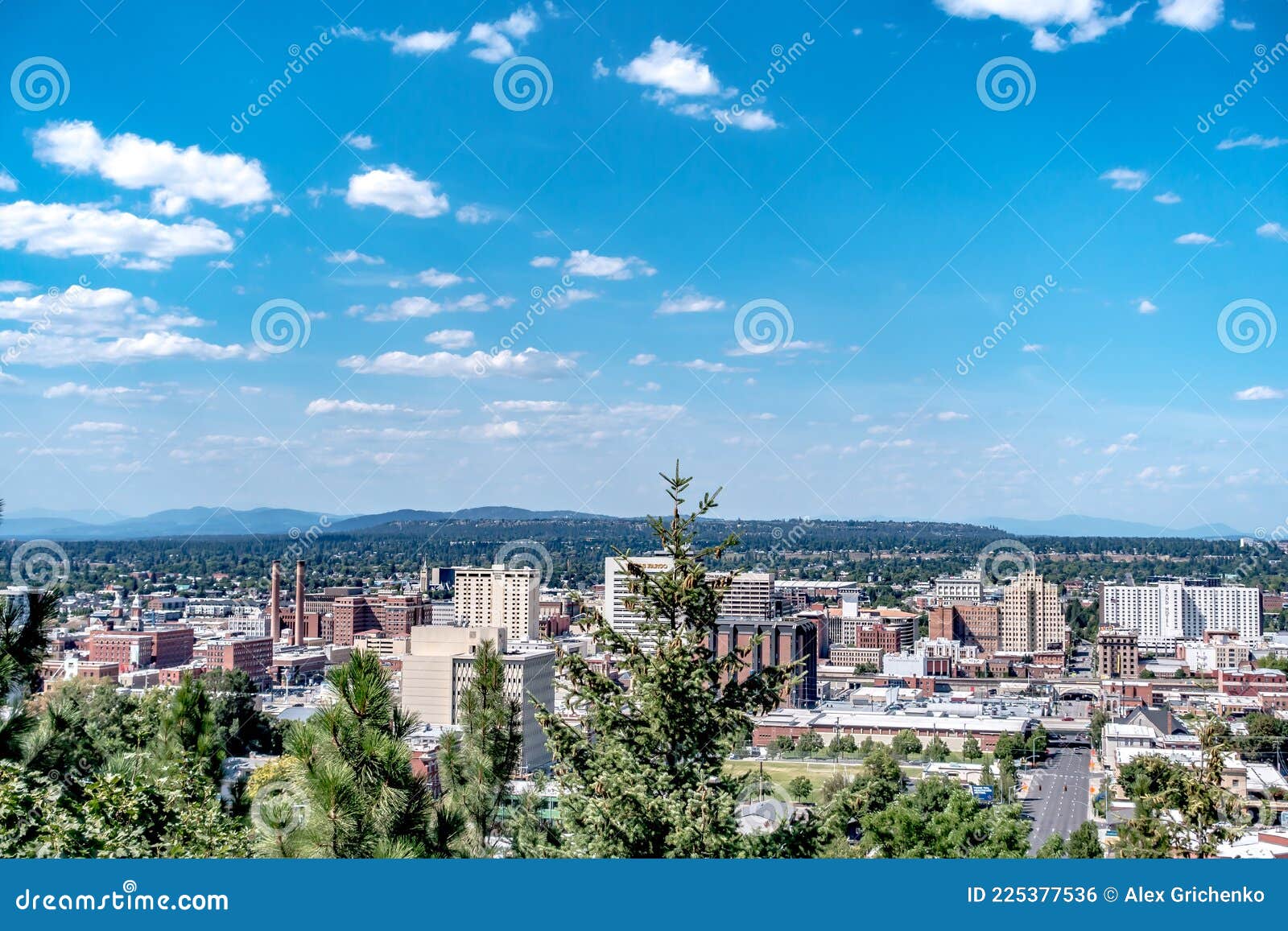 Spokane Washington City Skyline and Streets Editorial Photo - Image of ...