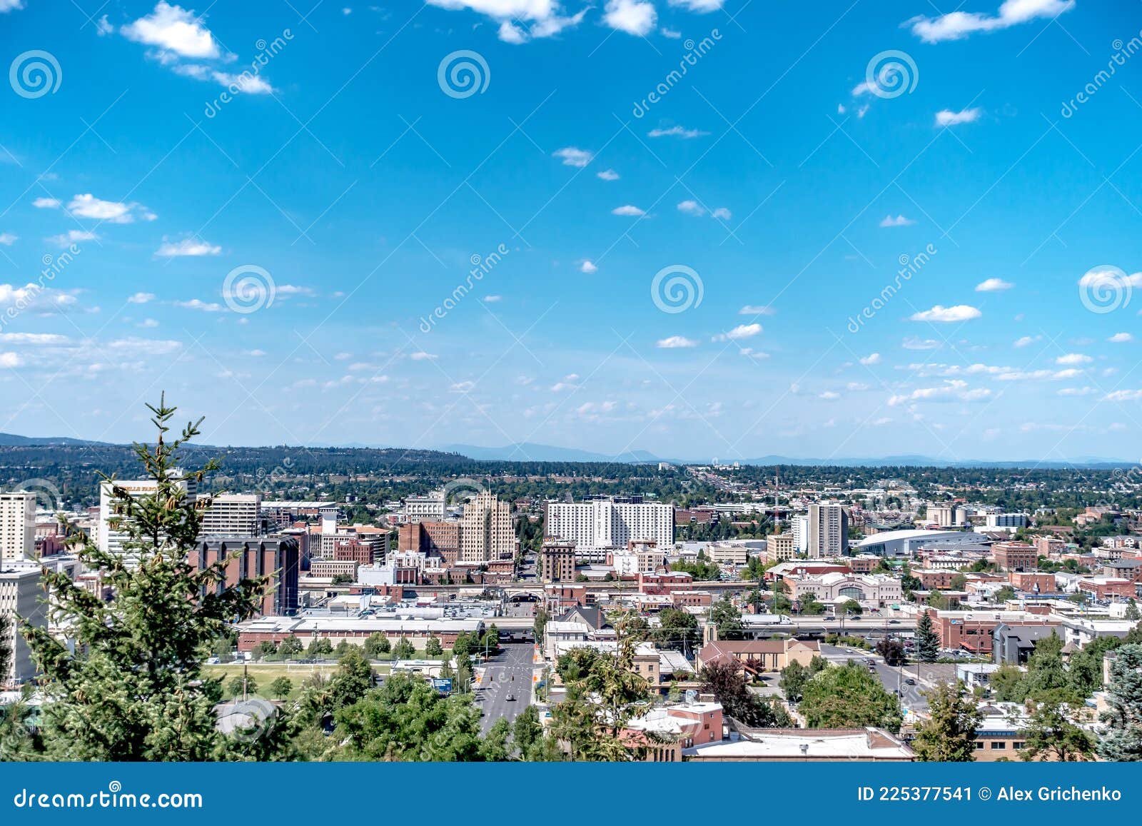 Spokane Washington City Skyline and Streets Editorial Photo - Image of ...