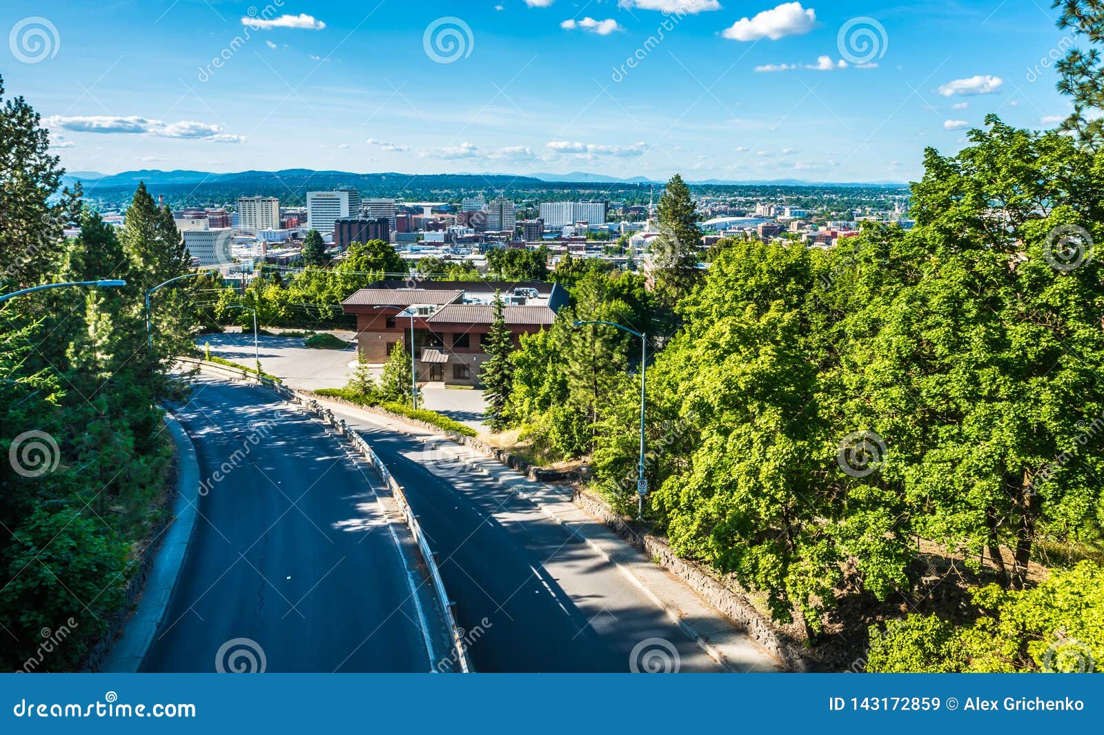 Spokane Washington City Skyline and Spokane Valley Views Editorial ...