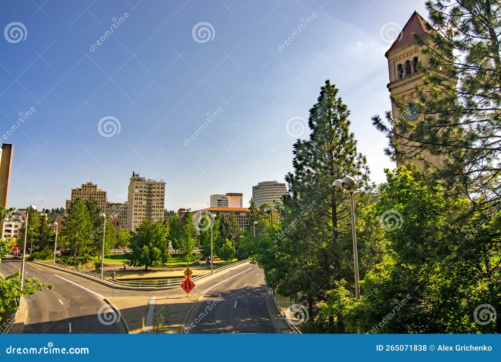 Spokane Washington Downtown in Summer Stock Photo - Image of parks ...