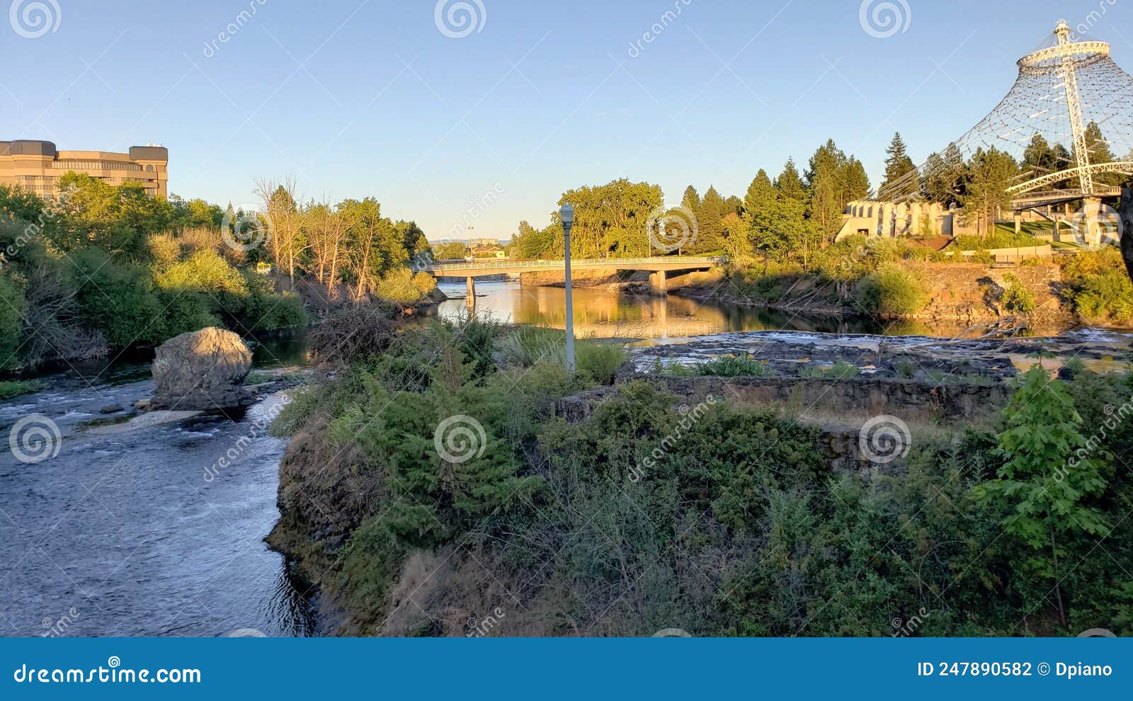 Spokane Washington River Front Stock Photo - Image of reservoir, tree ...