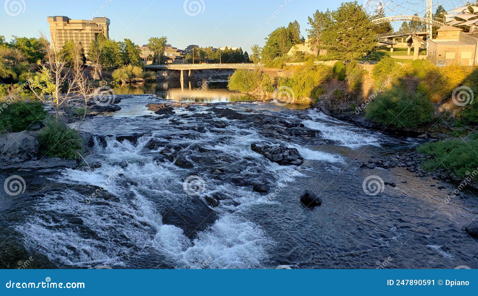 Spokane Washington River Front Views Stock Image - Image of waterway ...