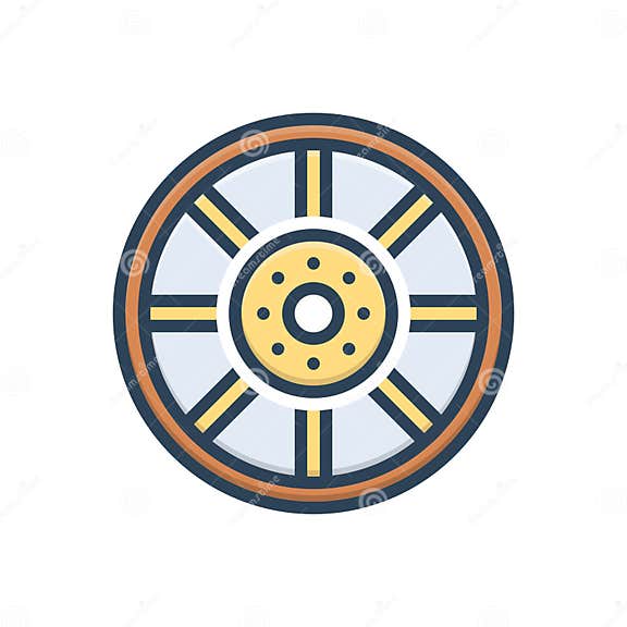 Color Illustration Icon for Spoke, Wheel and Gyre Stock Vector ...