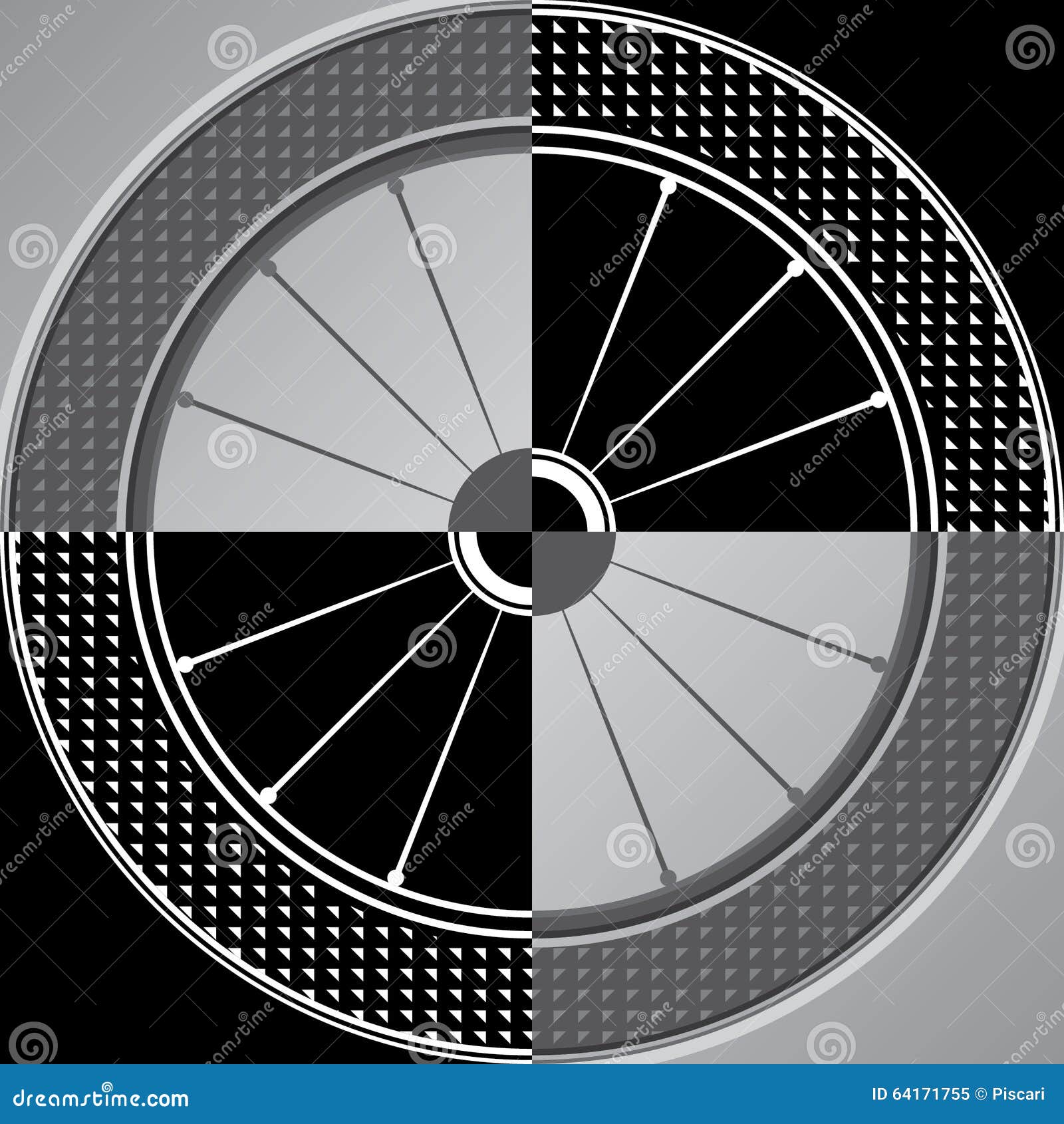 Spoke wheel stock vector. Illustration of cycle, graphic - 64171755