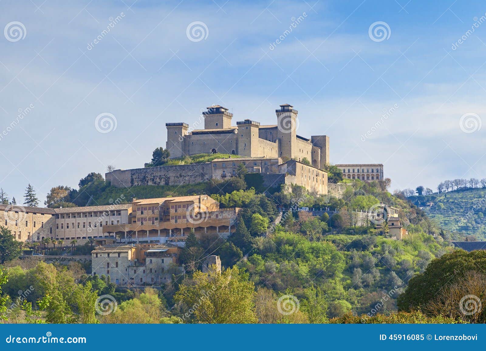 Spoleto castle stock image. Image of holiday, italy, colorful - 45916085