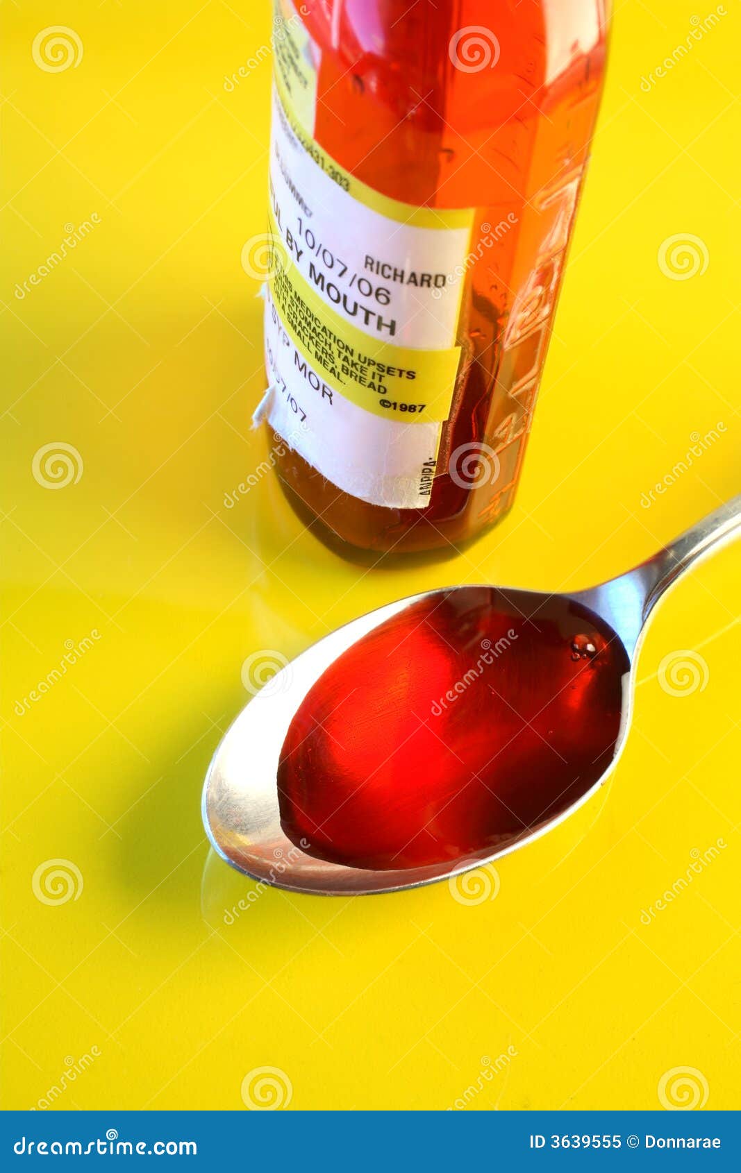 A spon full of cough syrup stock image. Image of illness - 3639555