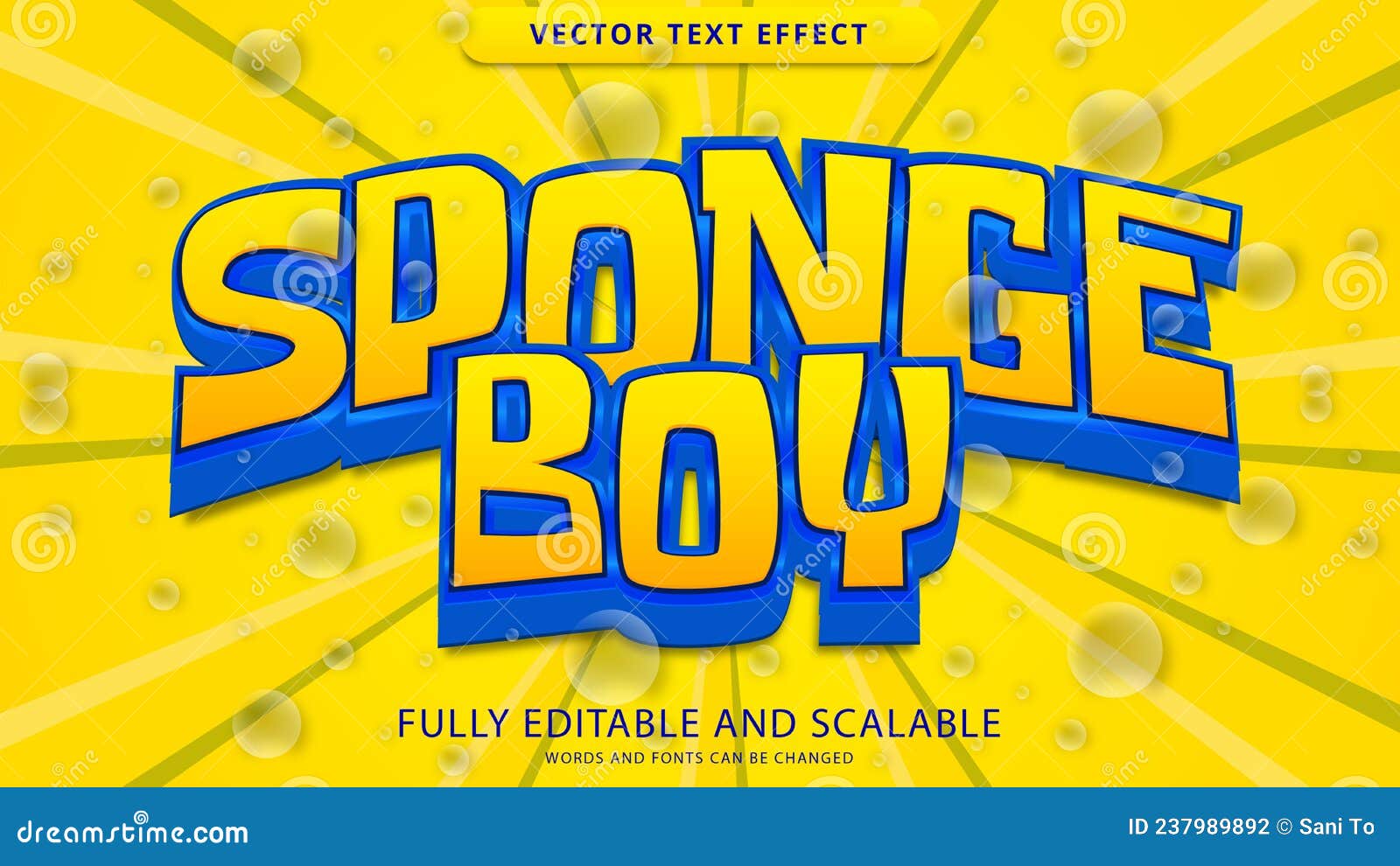 Sponge Boy Text Effect Editable Eps File Stock Vector - Illustration of ...