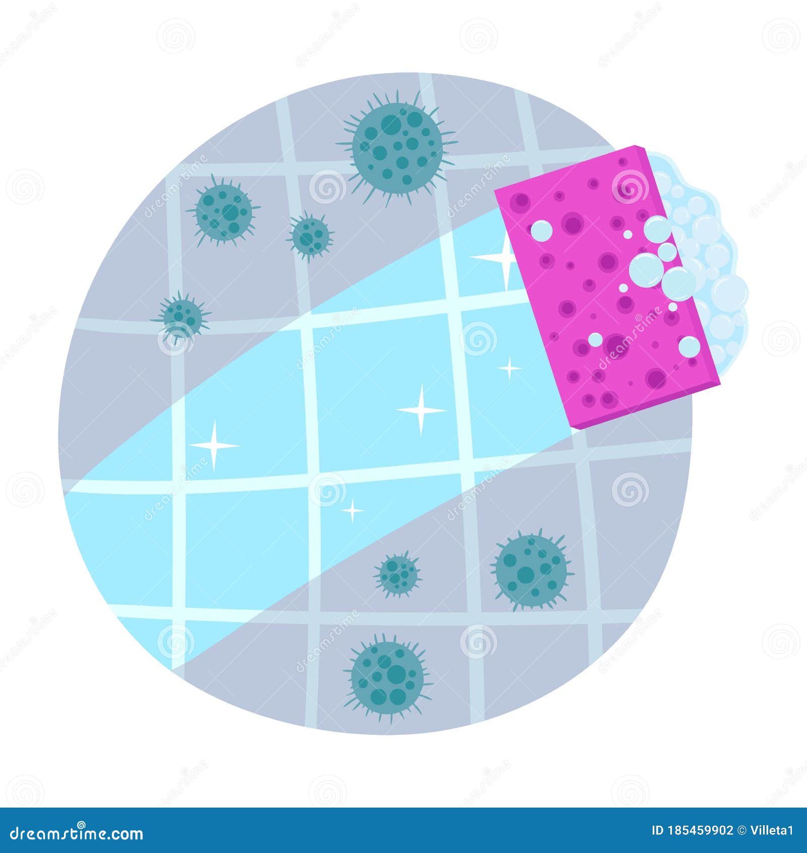 Sponge with Bubbles Cleaning Dirty Surface To Remove Bacteria and ...