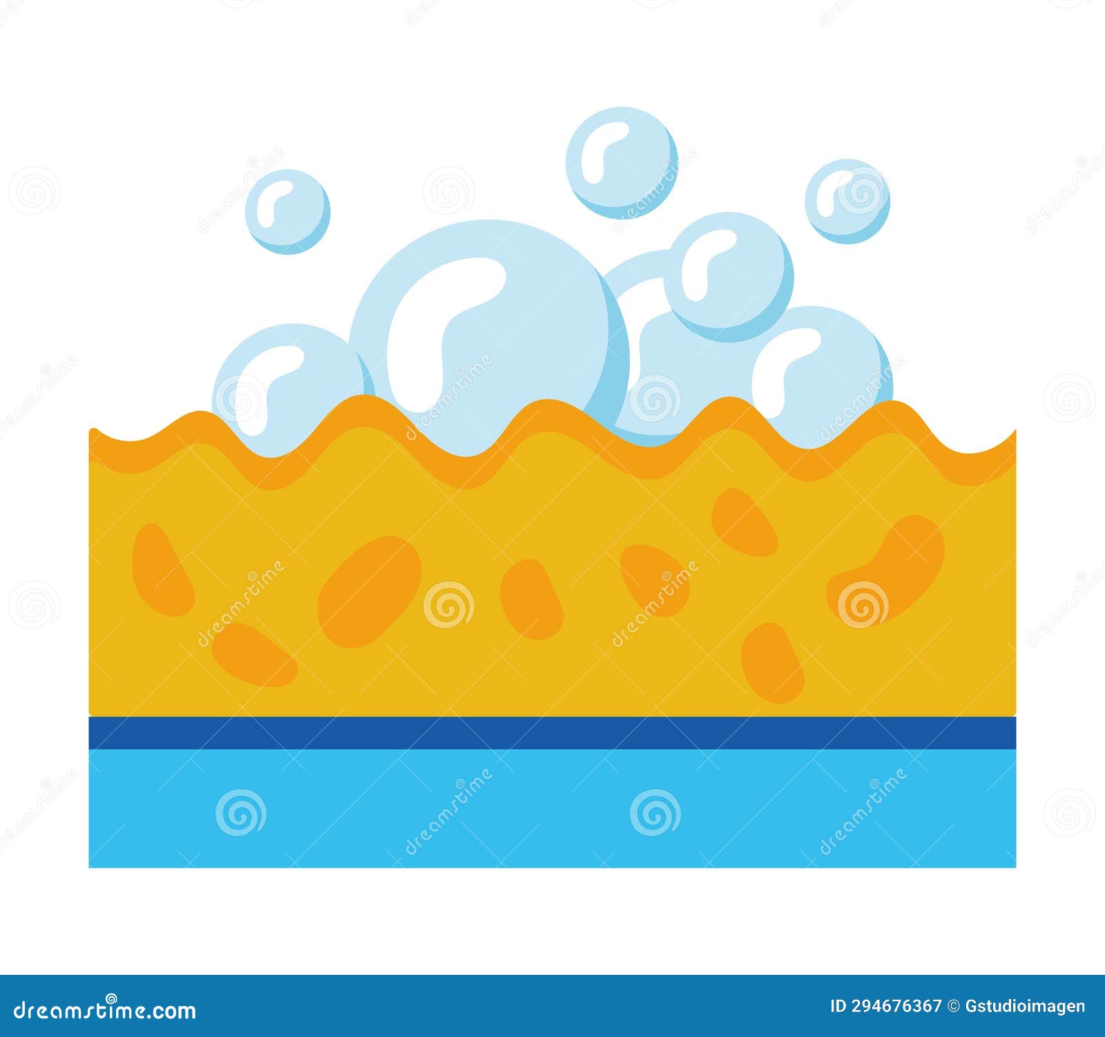 Sponge with bubbles stock vector. Illustration of sanitary - 294676367