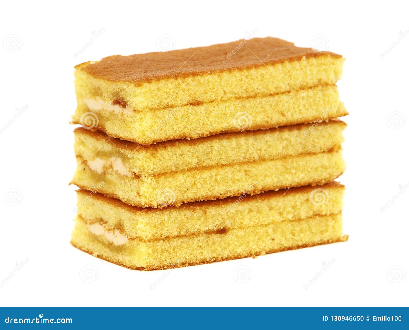 Sponge Cake Bars with Fruit Cream Filling Stock Photo - Image of baked ...