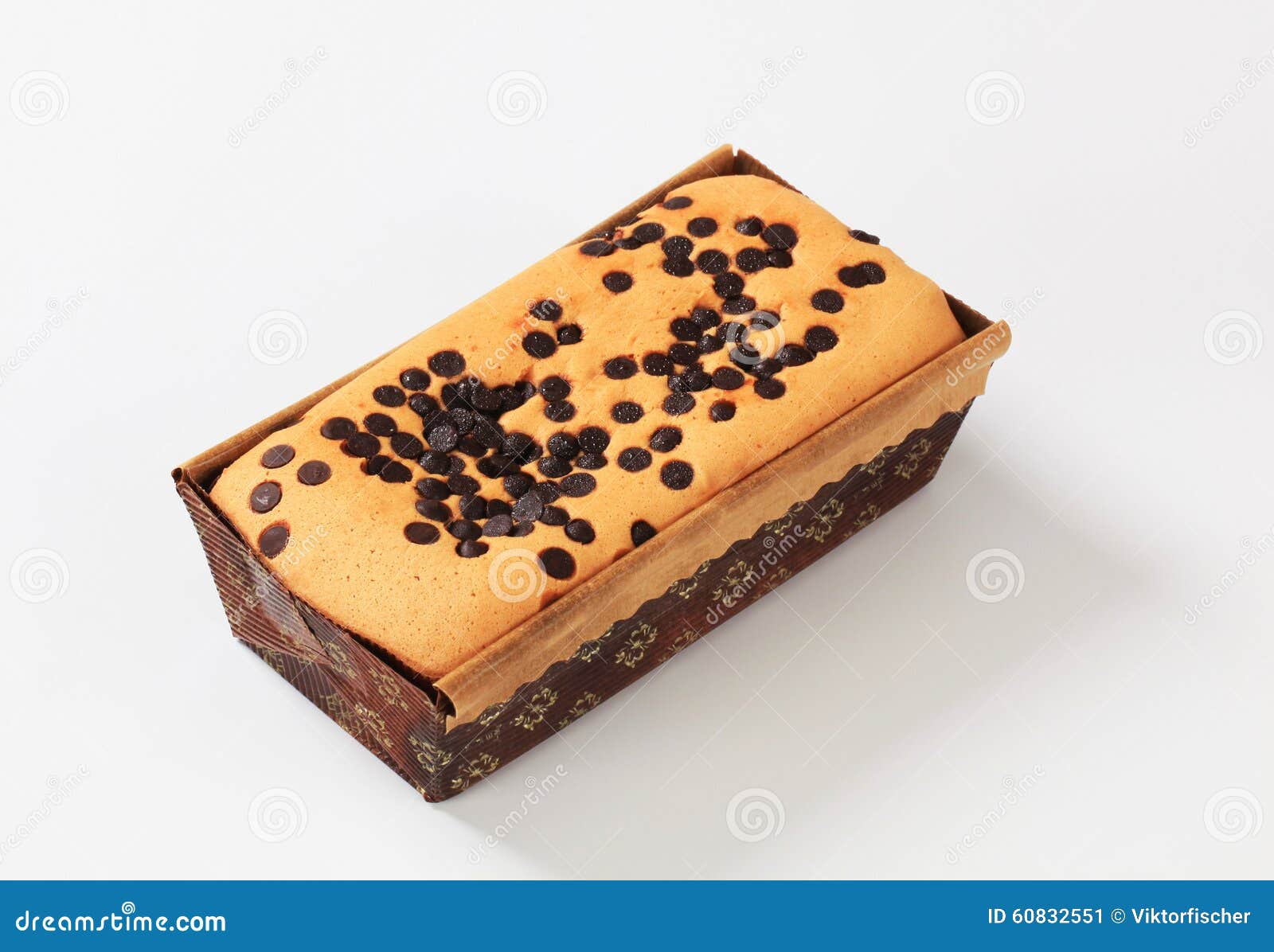 Sponge Cake with Chocolate Chips Stock Image - Image of closeup ...