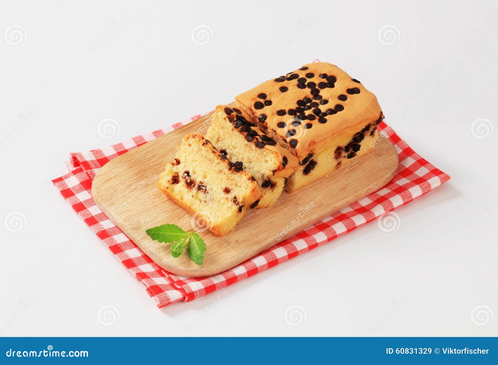 Sponge Cake with Chocolate Chips Stock Image - Image of board, sweet ...