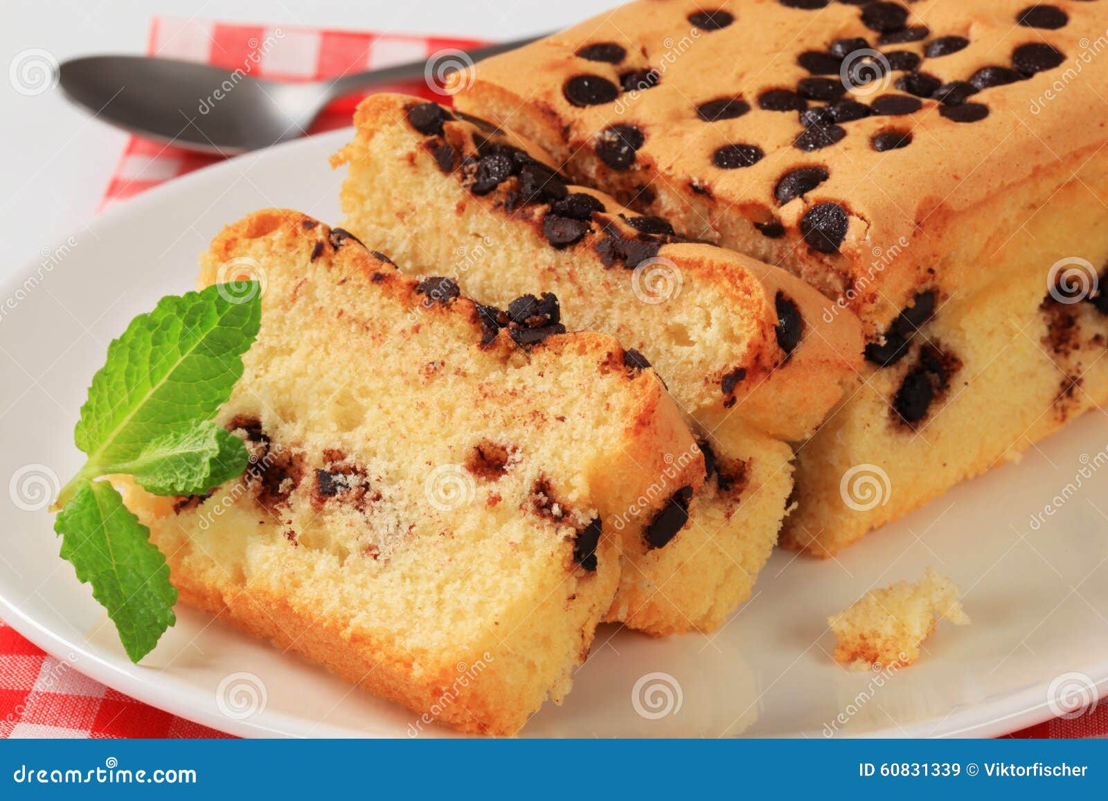 Sponge Cake with Chocolate Chips Stock Image - Image of chocolate ...