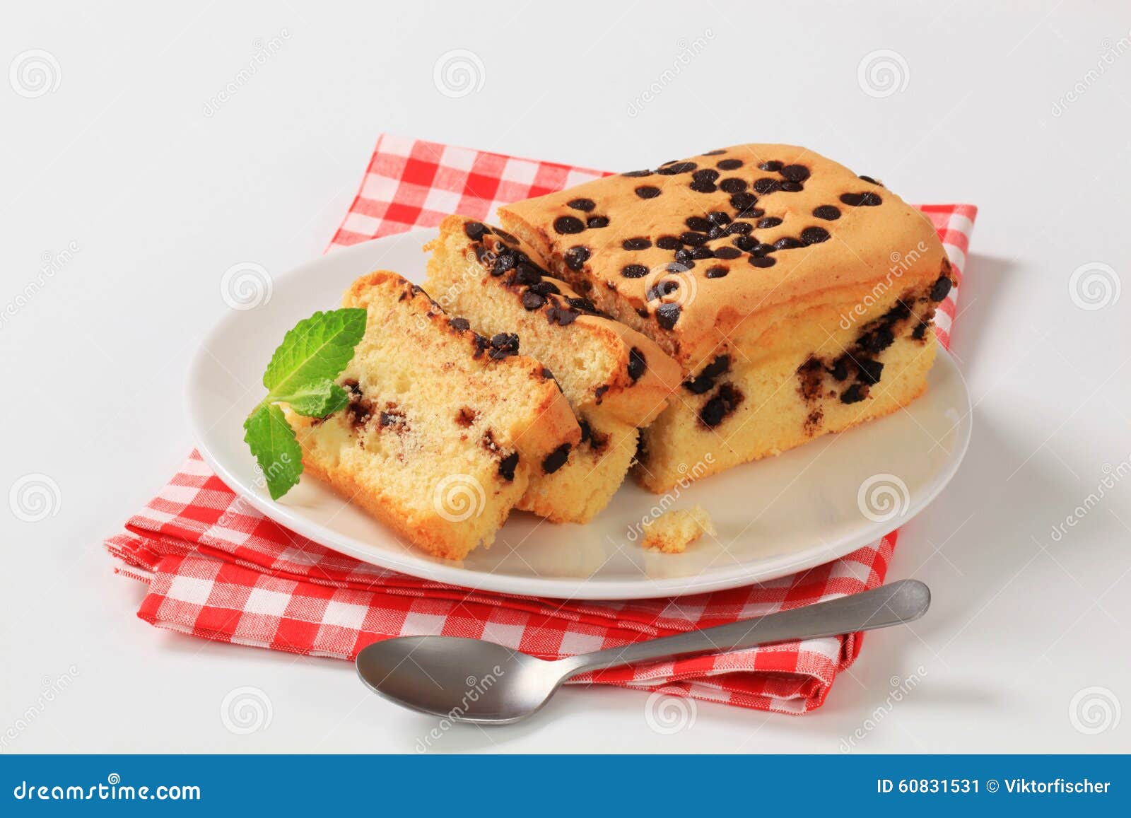 Sponge Cake with Chocolate Chips Stock Image - Image of closeup, pound ...