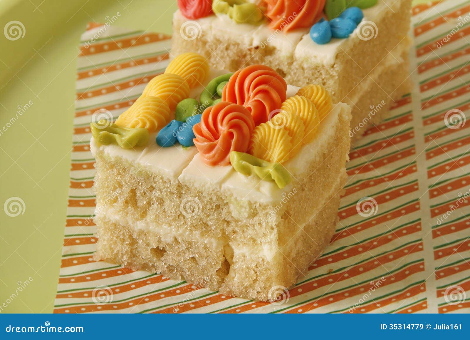 Sponge cake with cream stock image. Image of coloful - 35314779