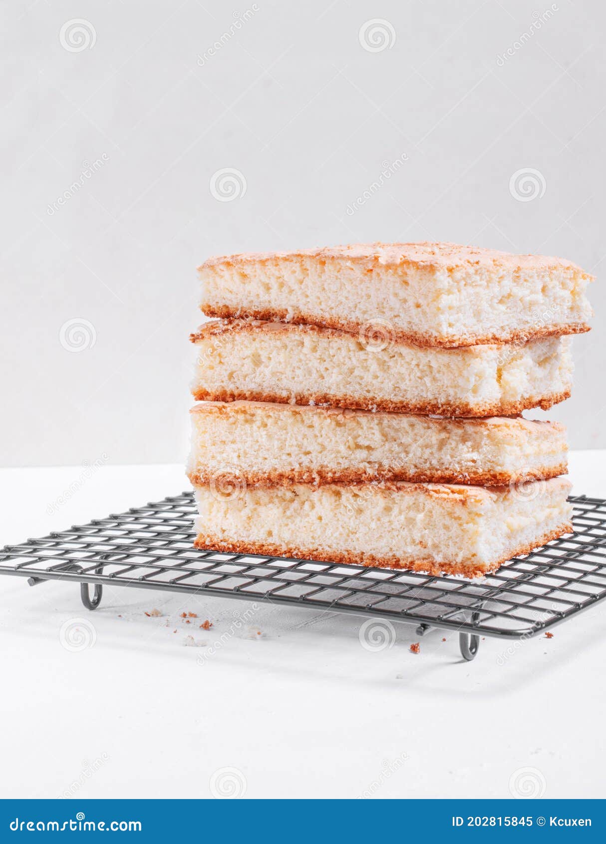Sponge Cake Cut into Square Pieces in Stack Stock Image - Image of oven ...