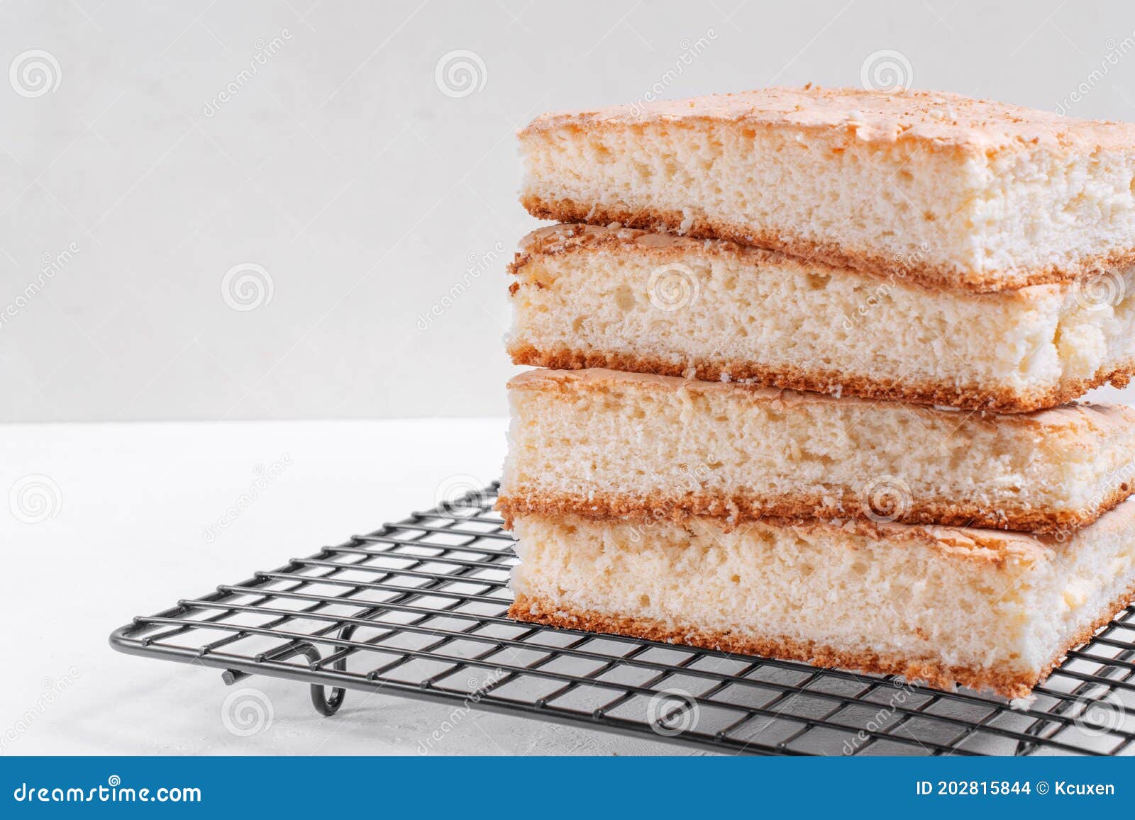 Sponge Cake Cut into Square Pieces in Stack Stock Photo - Image of ...