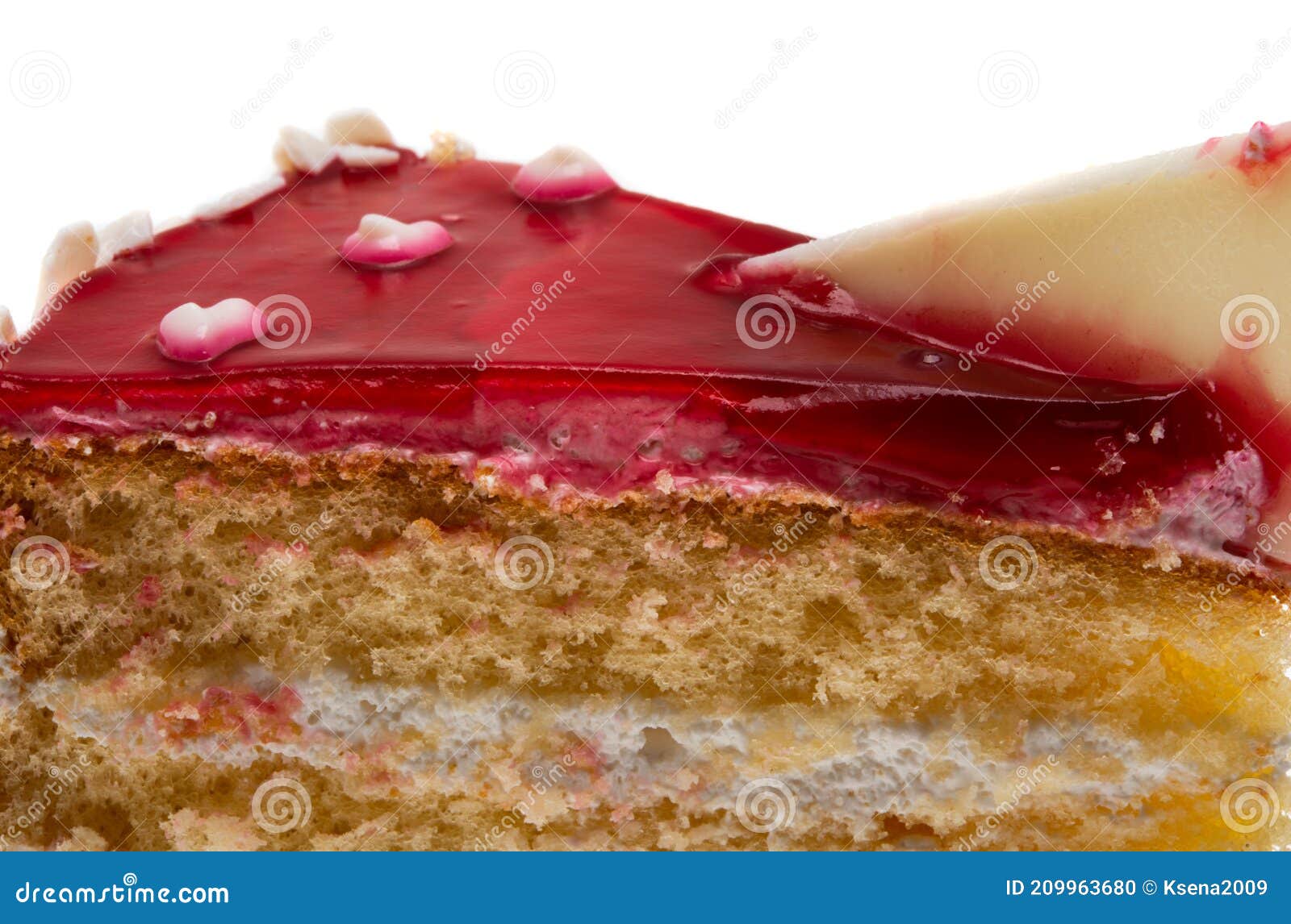 Sponge cake isolated stock photo. Image of sponge, sweet - 209963680