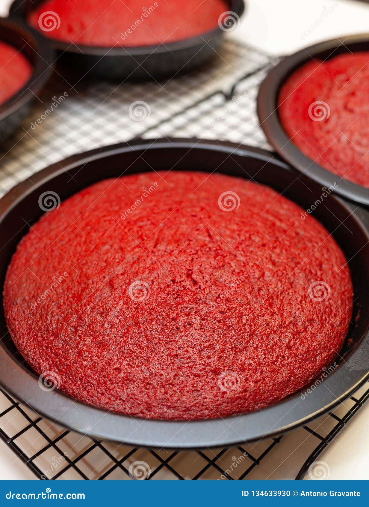 Sponge Cake for Red Velvet Cake Stock Photo - Image of mascarpone ...