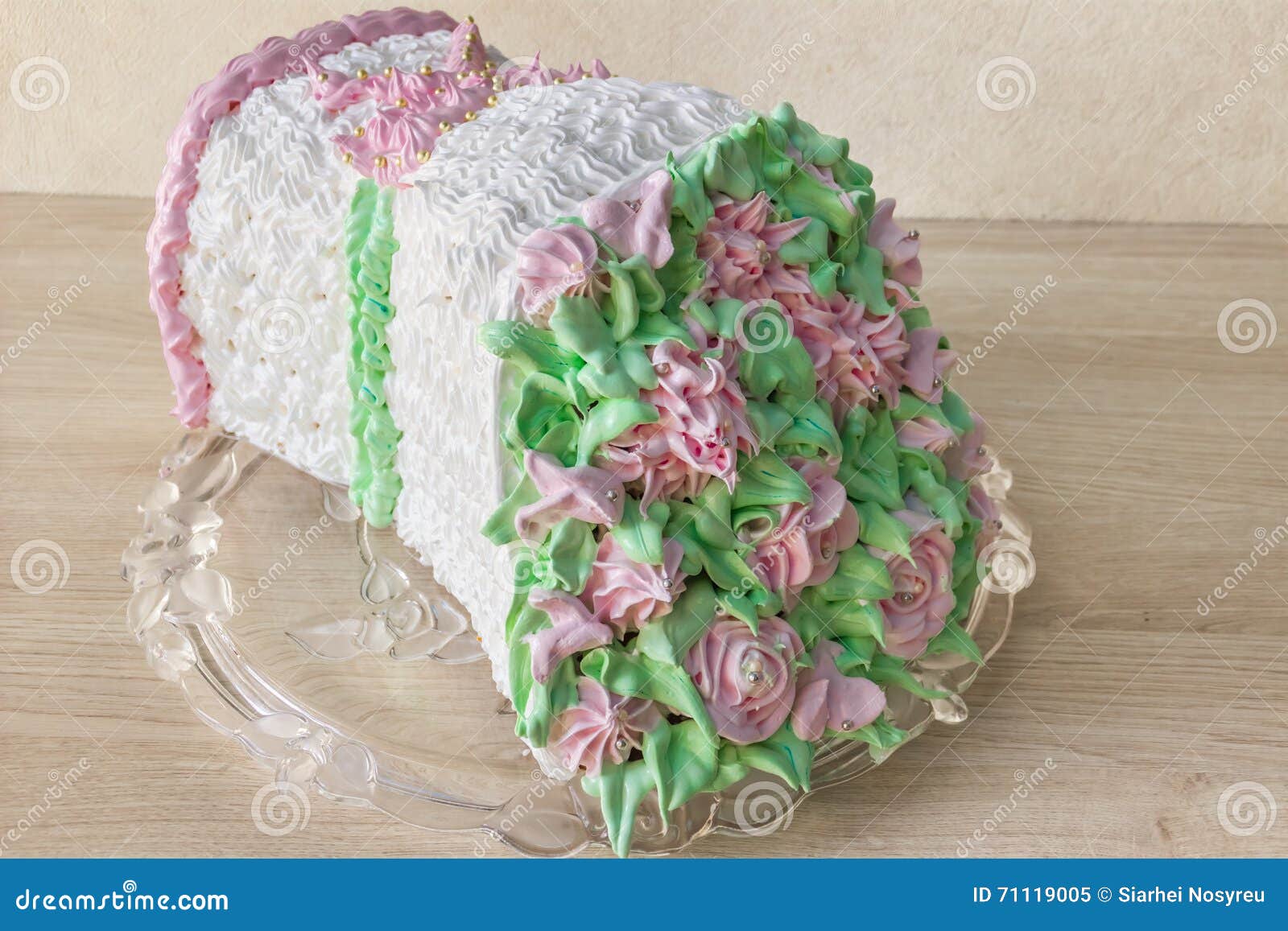 Sponge Cake in the Shape of a Bouquet of Flowers Stock Image - Image of ...