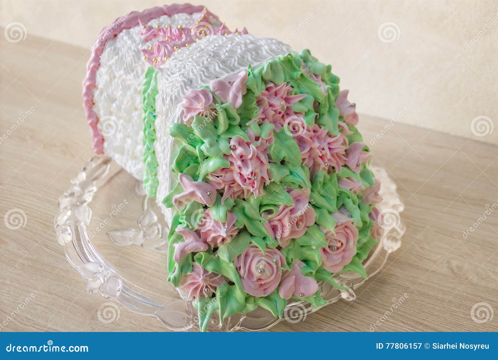 Sponge Cake in the Shape of a Bouquet of Flowers Stock Image - Image of ...