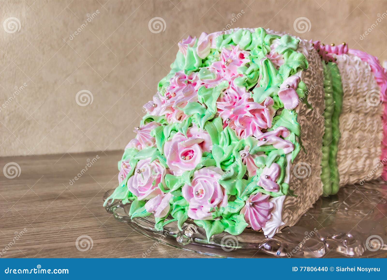 Sponge Cake in the Shape of a Bouquet of Flowers Stock Photo - Image of ...