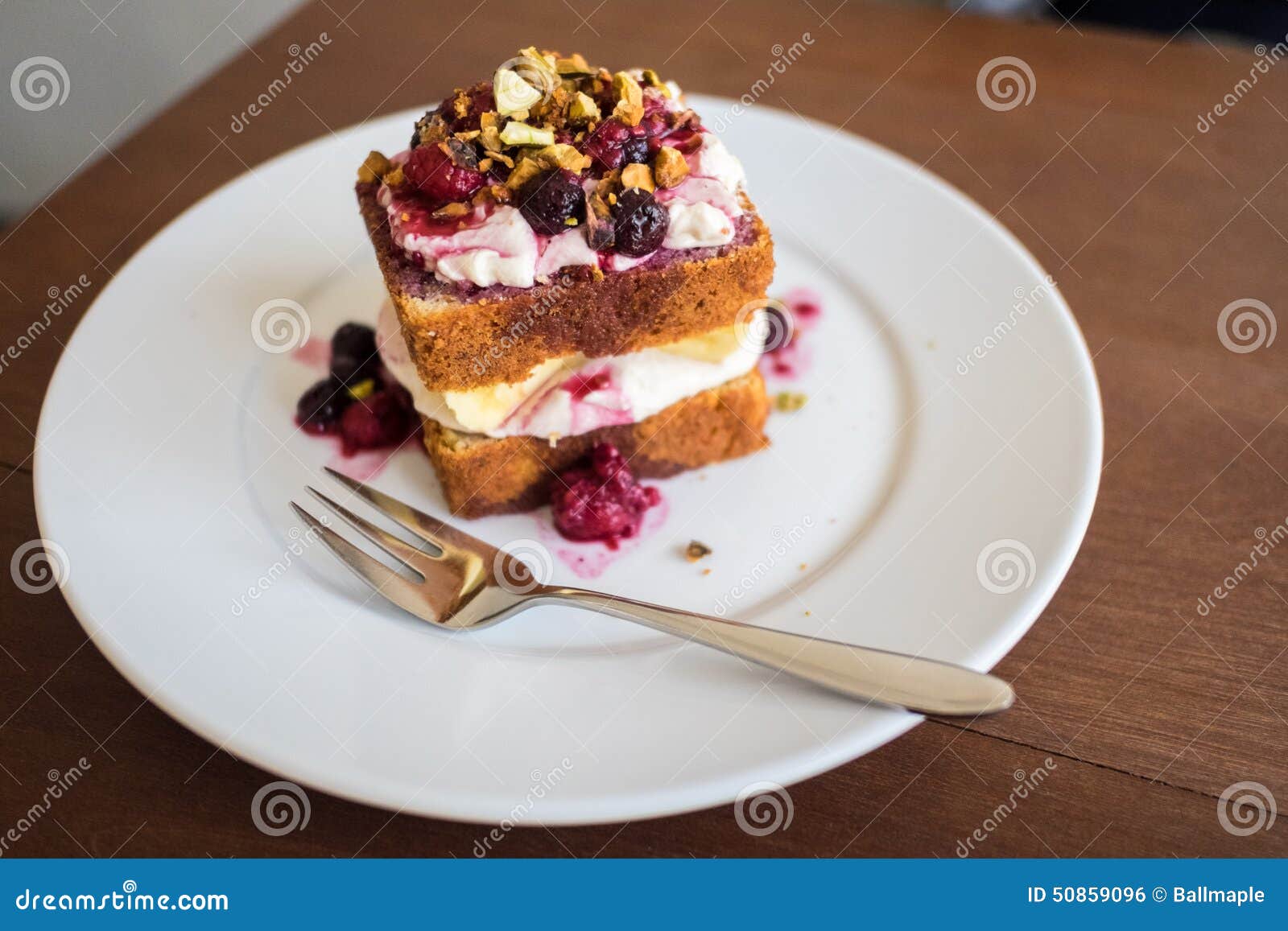 Sponge Cake Topping with Berry and Nut Stock Photo - Image of tasty ...