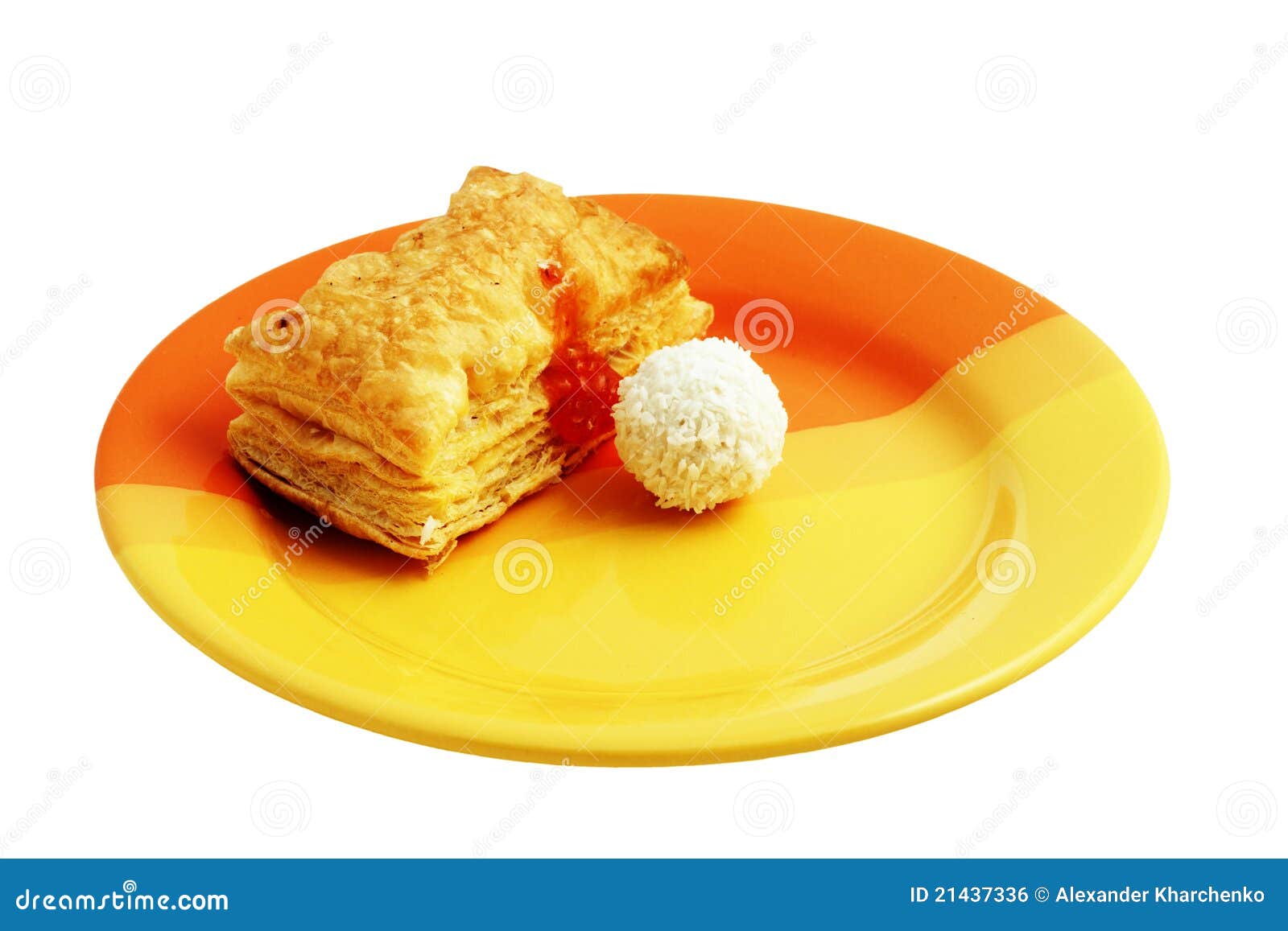 Sponge and Candy on Colored Plate Stock Photo - Image of plain, healthy ...