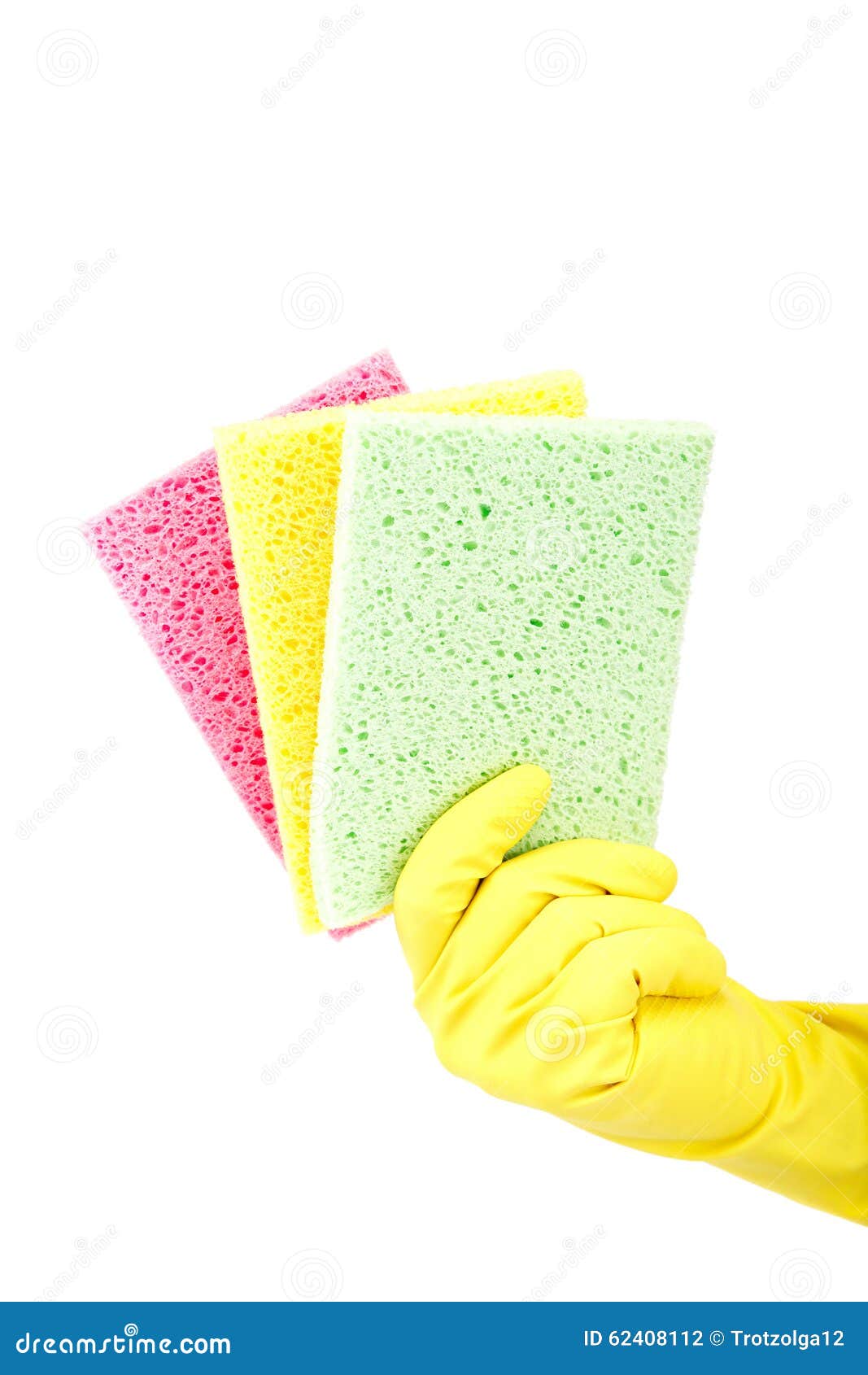 Sponge in Hand with a Rubber Glove. Stock Photo - Image of cleanup ...